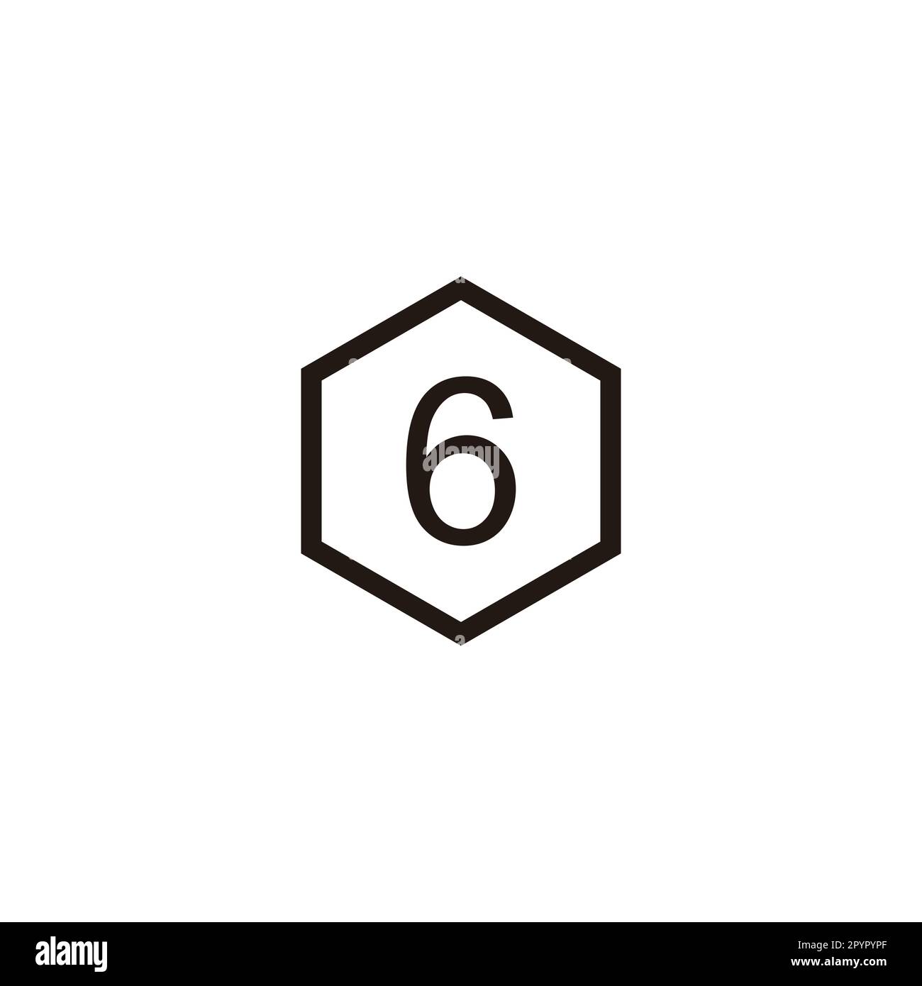 Number 6 hexagon line geometric symbol simple logo vector Stock Vector ...