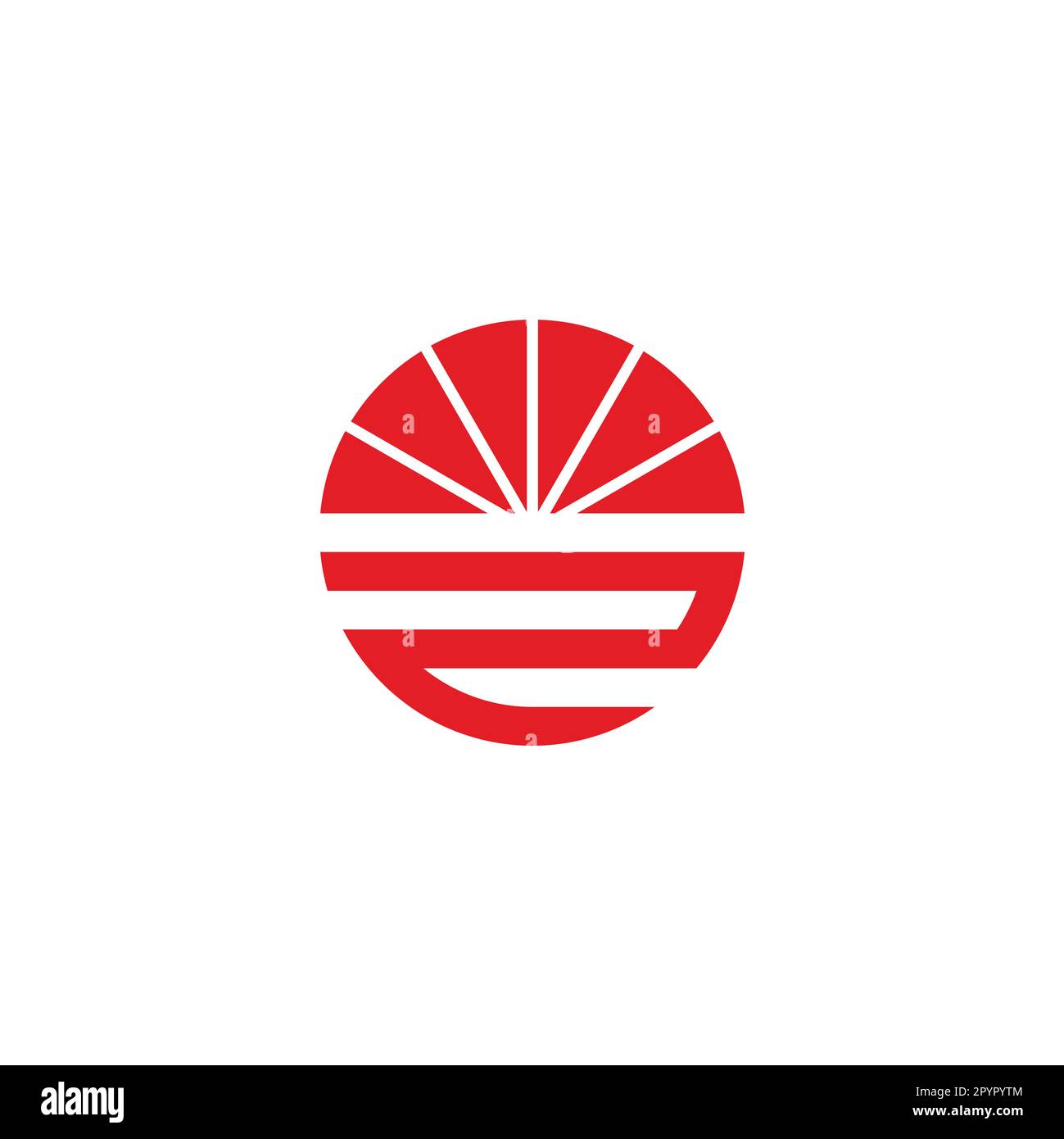 Number 2, sunset, circle geometric symbol simple logo vector Stock ...