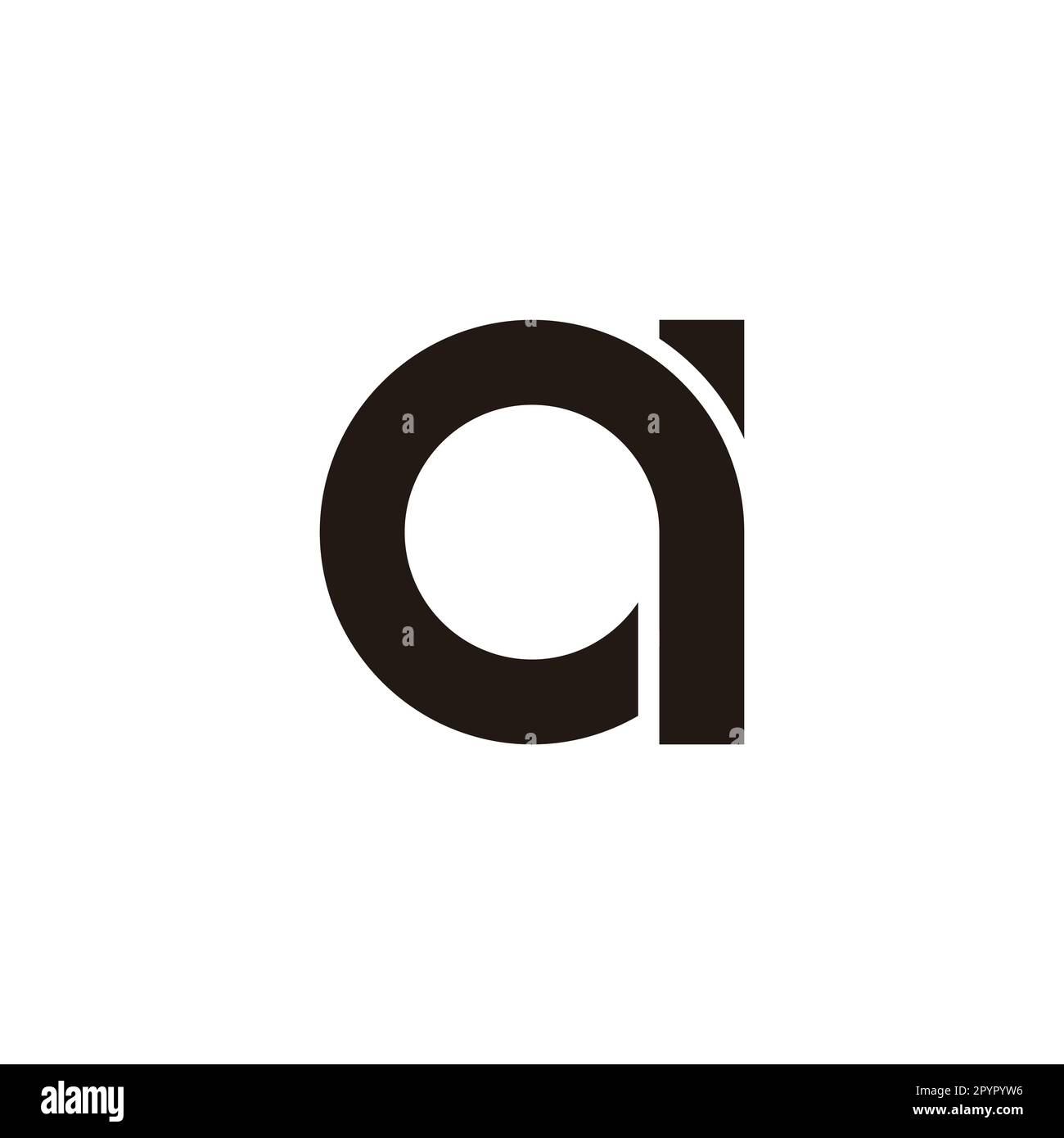 Letter ad da a d circle, outline geometric symbol simple logo vector ...