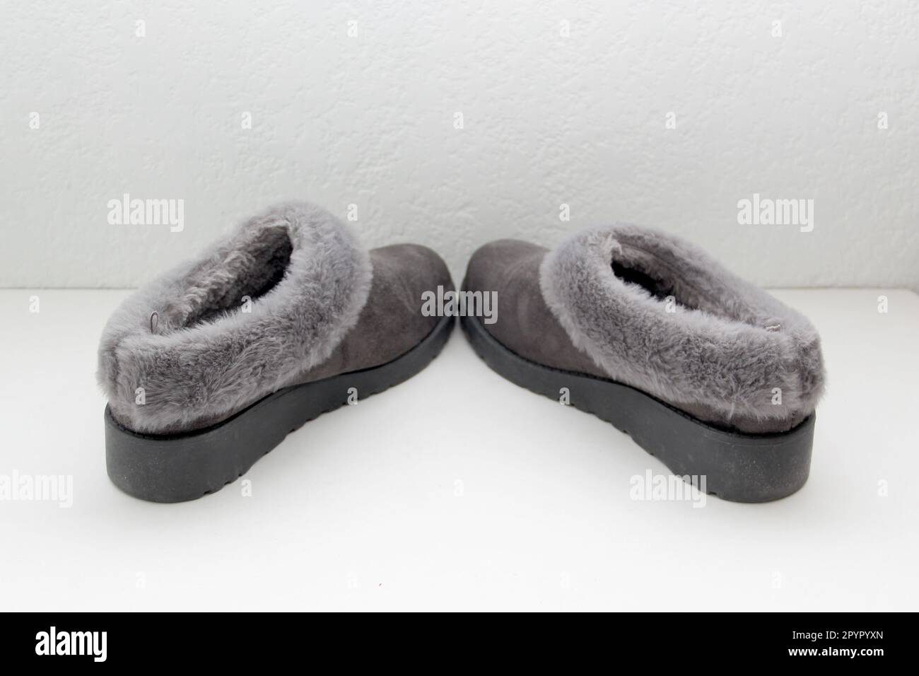 Gray comfortable slipper-type shoes padded inside for greater comfort ...