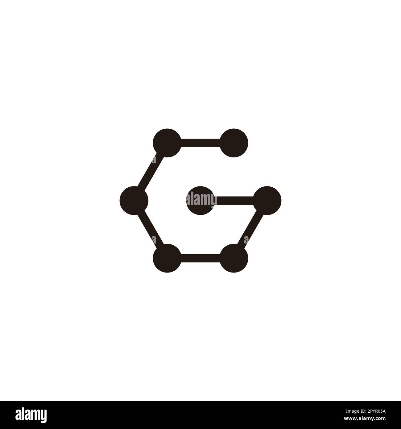 Letter G hexagon, molecules geometric symbol simple logo vector Stock ...