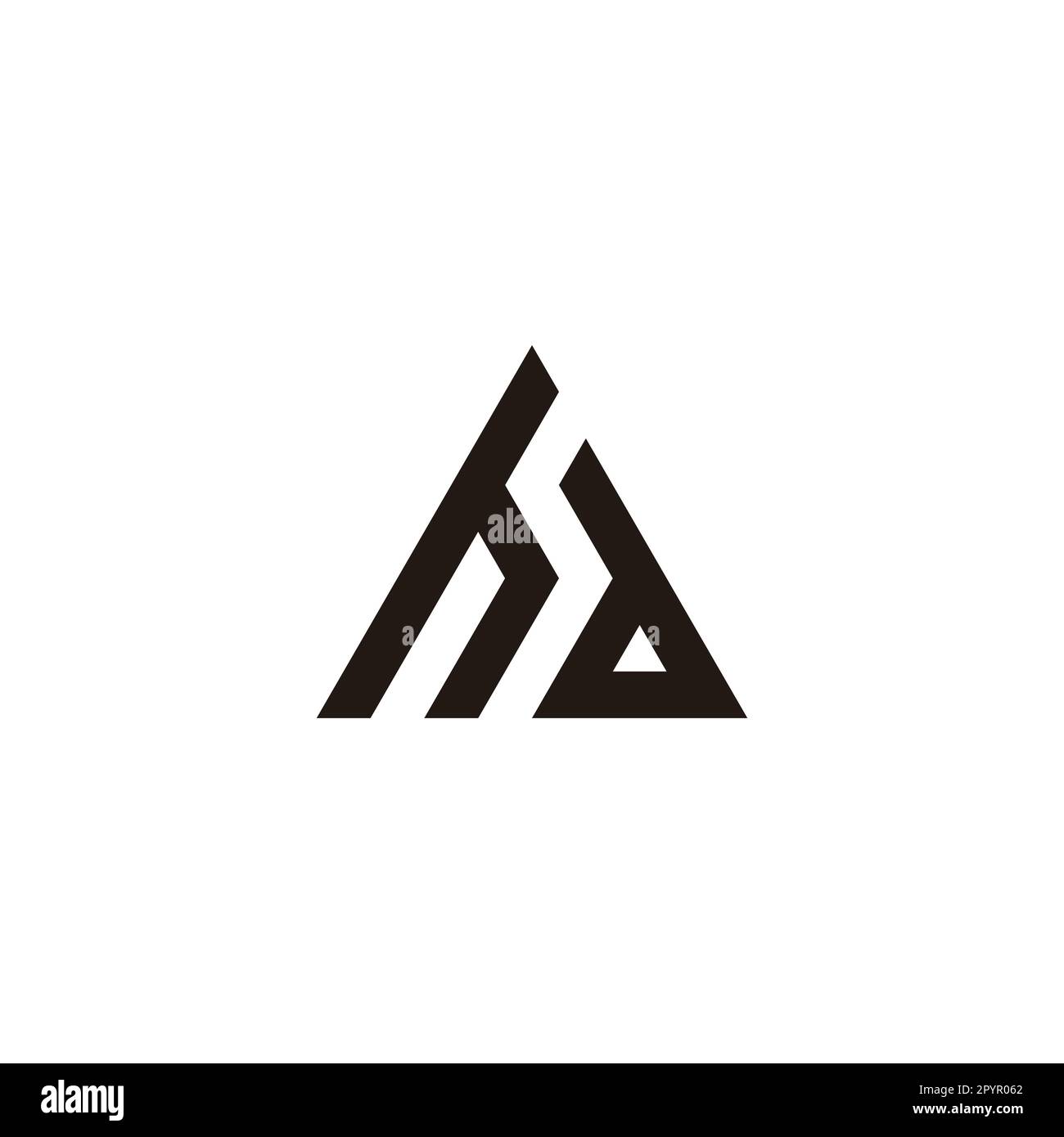 Letter h and d triangle geometric symbol simple logo vector Stock ...