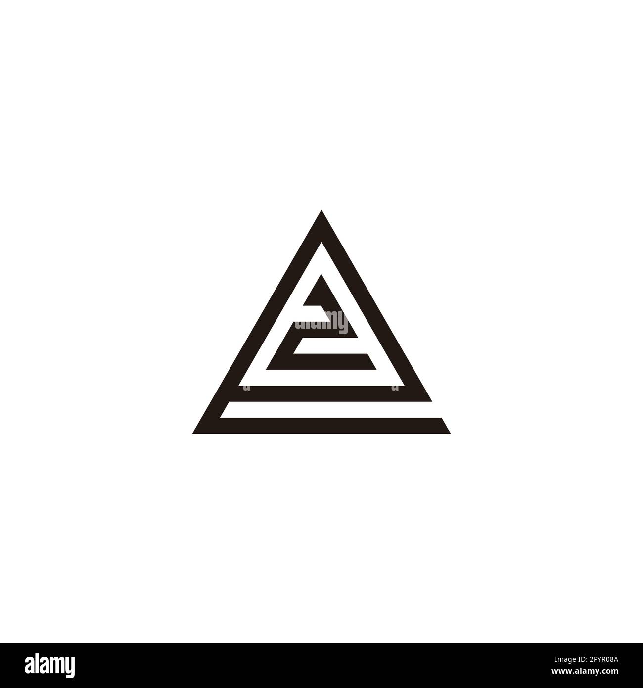 Number 2 in letter e triangle geometric symbol simple logo vector Stock ...