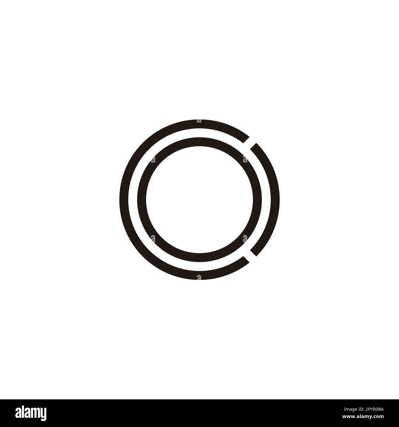 Letter CO OC C O lines, rounded geometric symbol simple logo vector ...