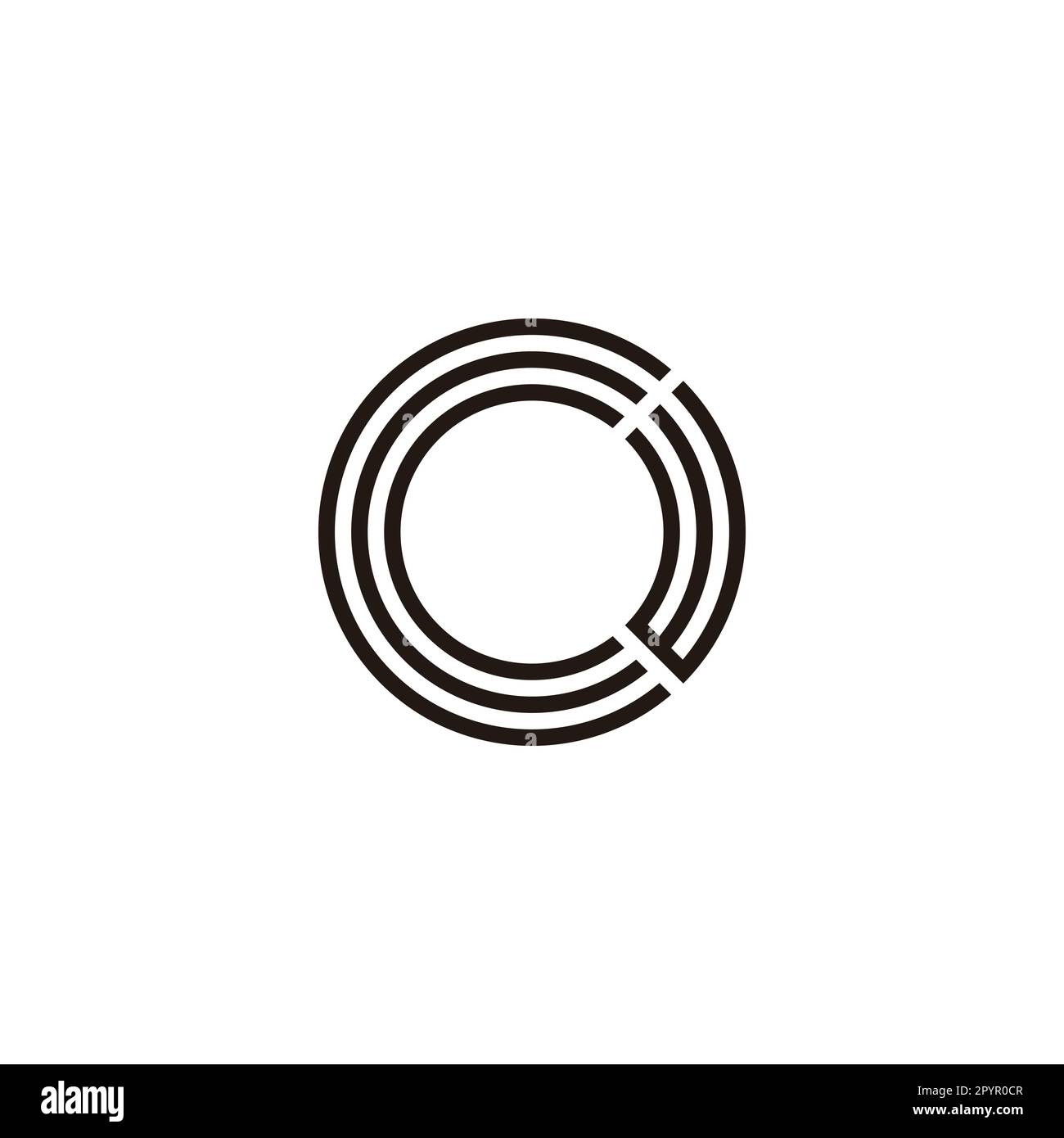 Letter C and W circle, lines geometric symbol simple logo vector Stock ...