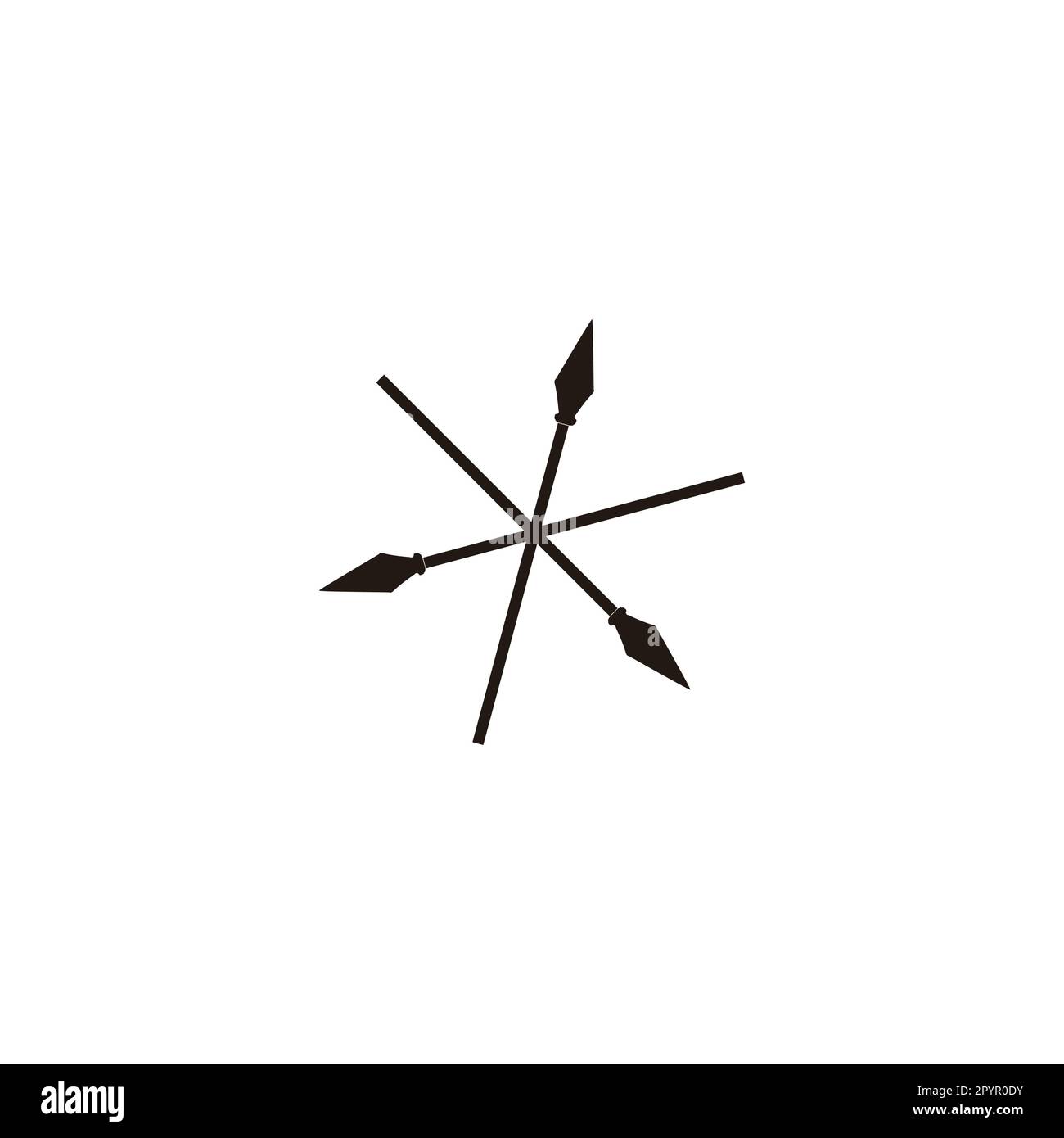 Three spears, snowflake geometric symbol simple logo vector Stock ...