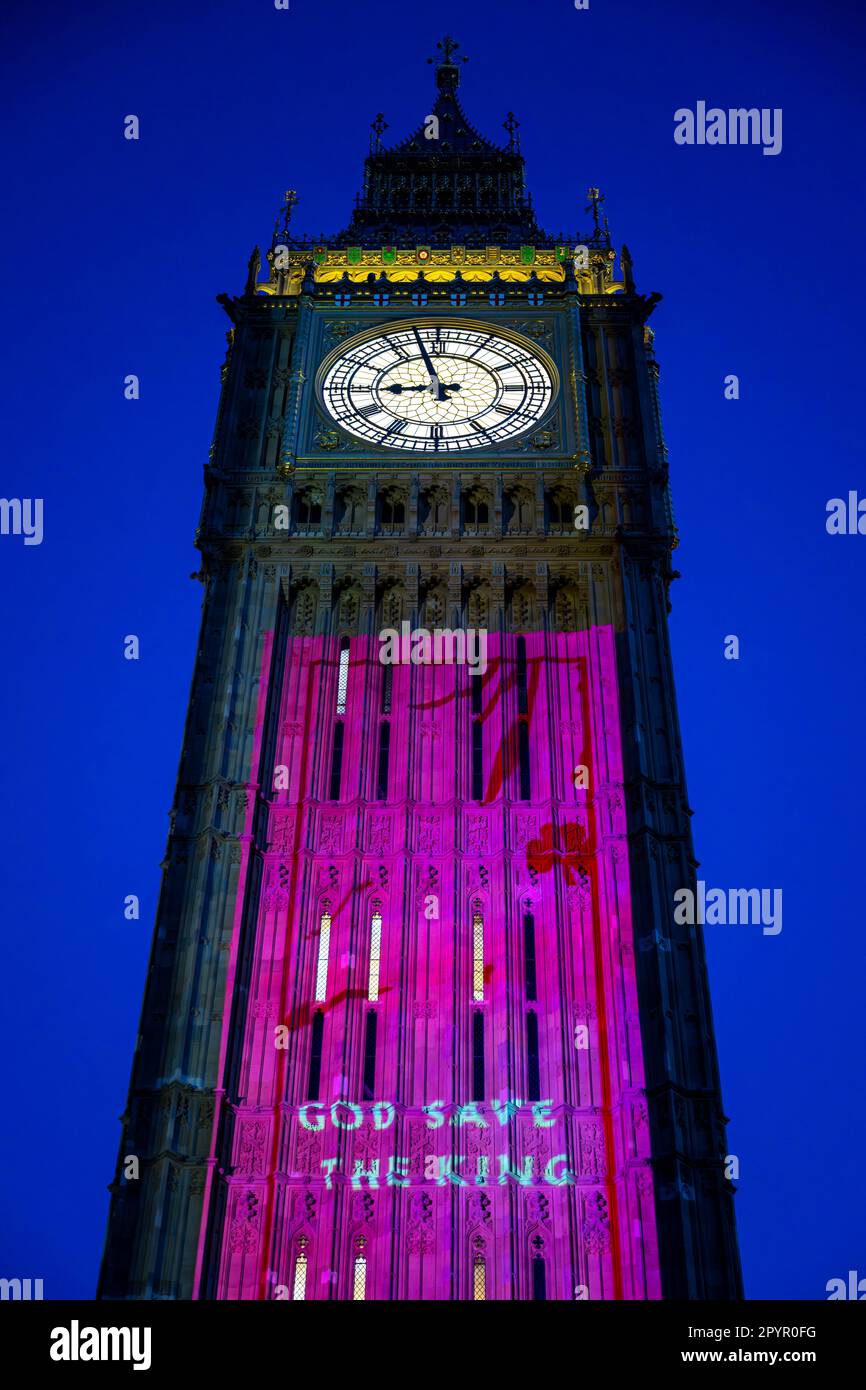 London, UK. 04th May, 2023. Big Ben will be illuminated on the occasion ...