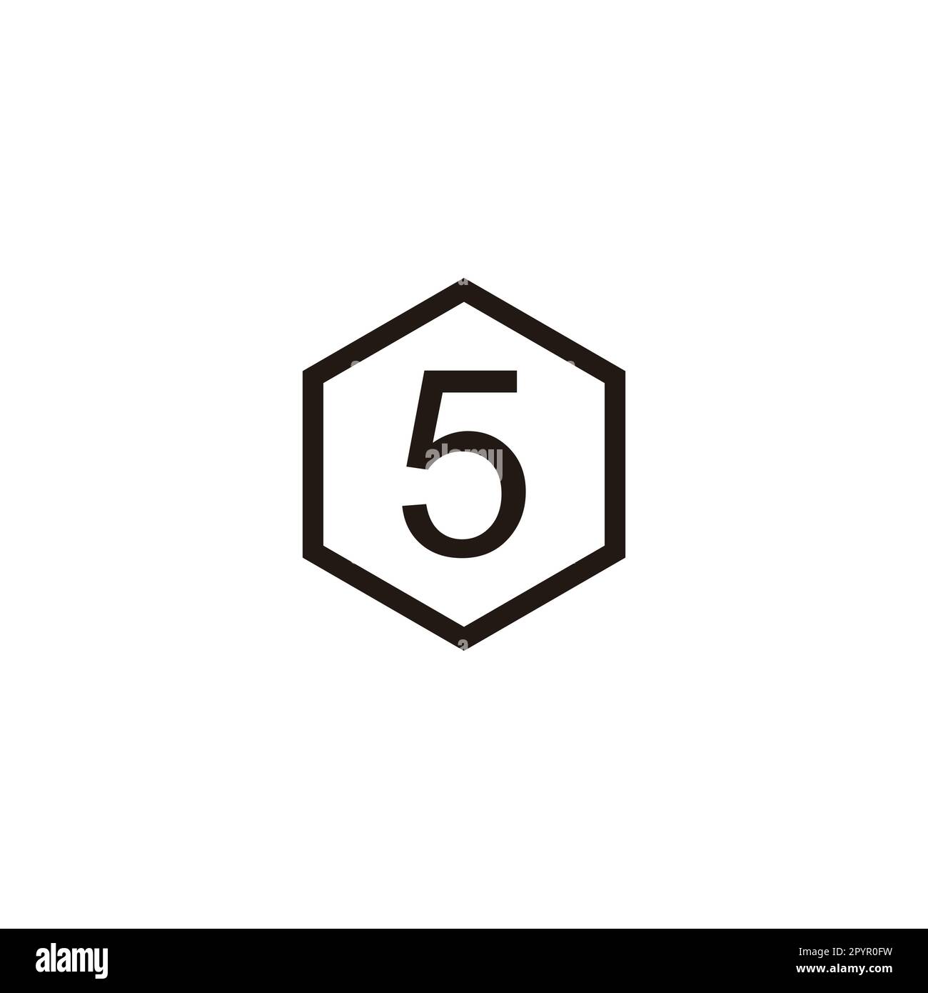 Simple logo design with number five Stock Vector Images - Alamy