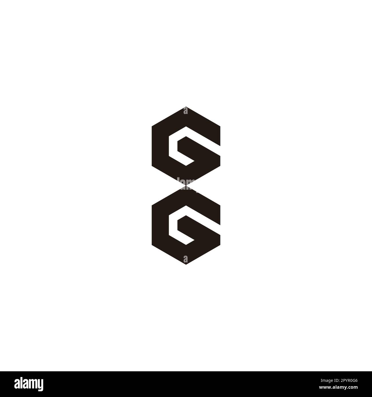 Letter GG, number 8 hexagon geometric symbol simple logo vector Stock ...