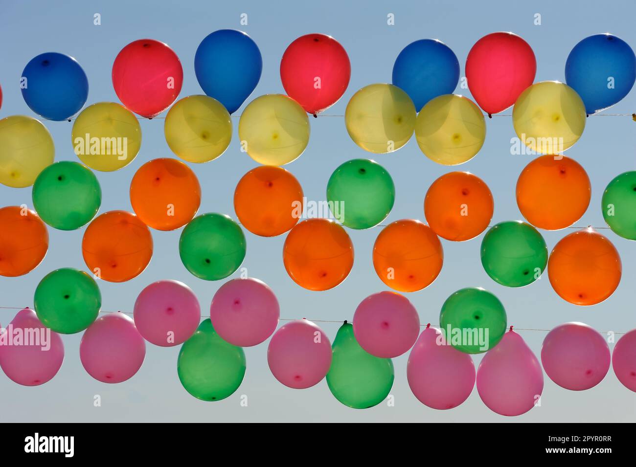 colorful balloons on natural sky Stock Photo - Alamy