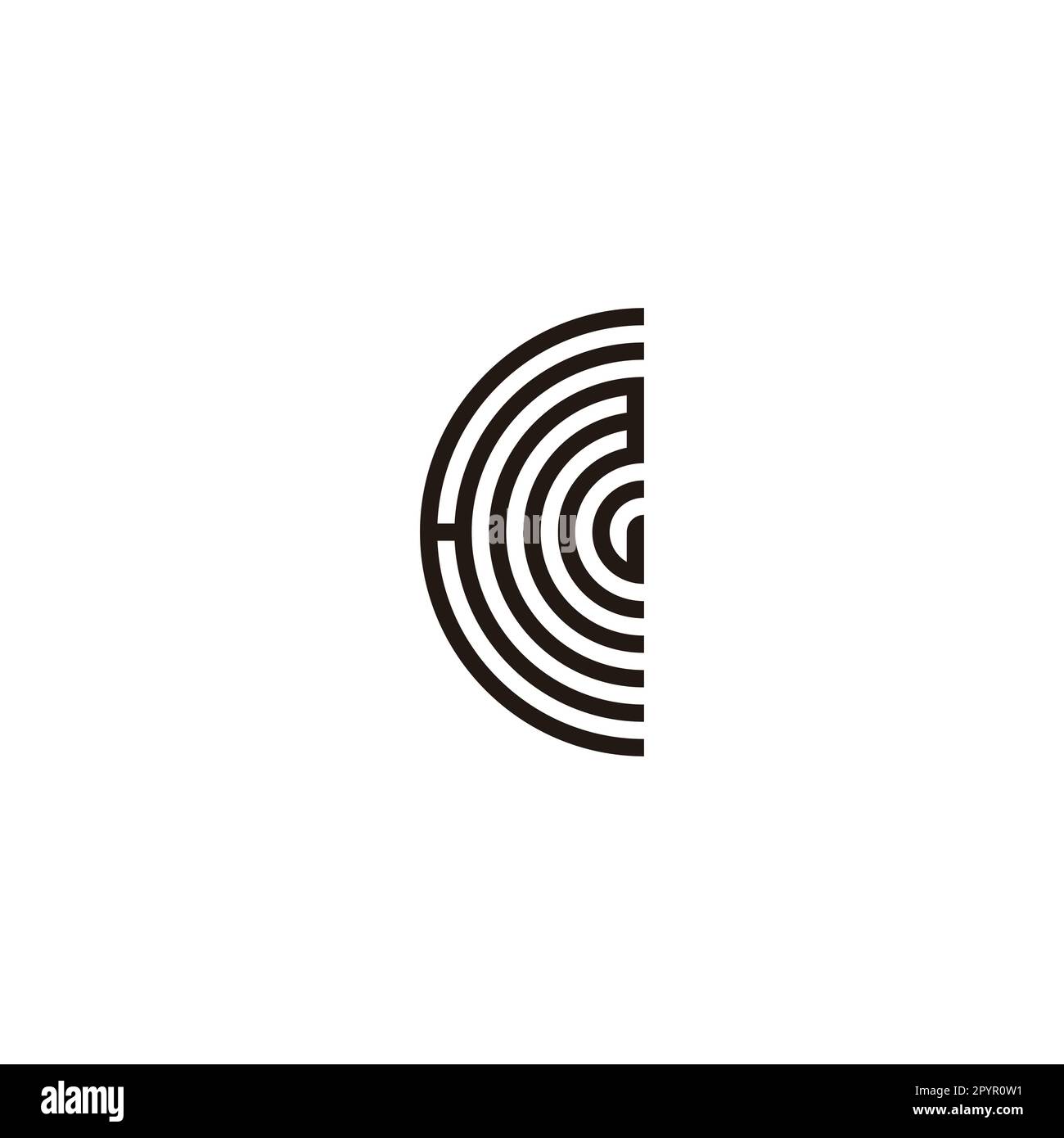Letter H, M and G semicircle geometric symbol simple logo vector Stock ...