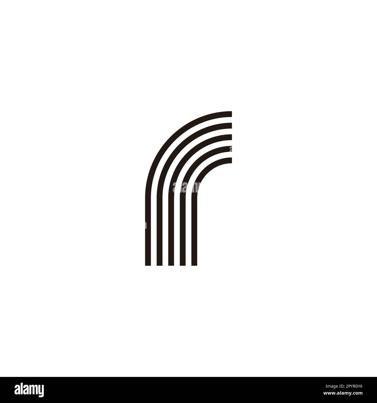 Letter r lines, curve geometric symbol simple logo vector Stock Vector ...