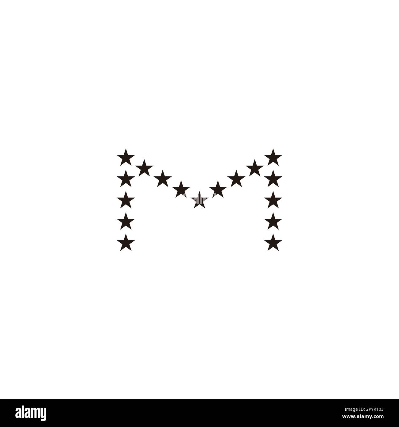 Letter M stars geometric symbol simple logo vector Stock Vector Image ...
