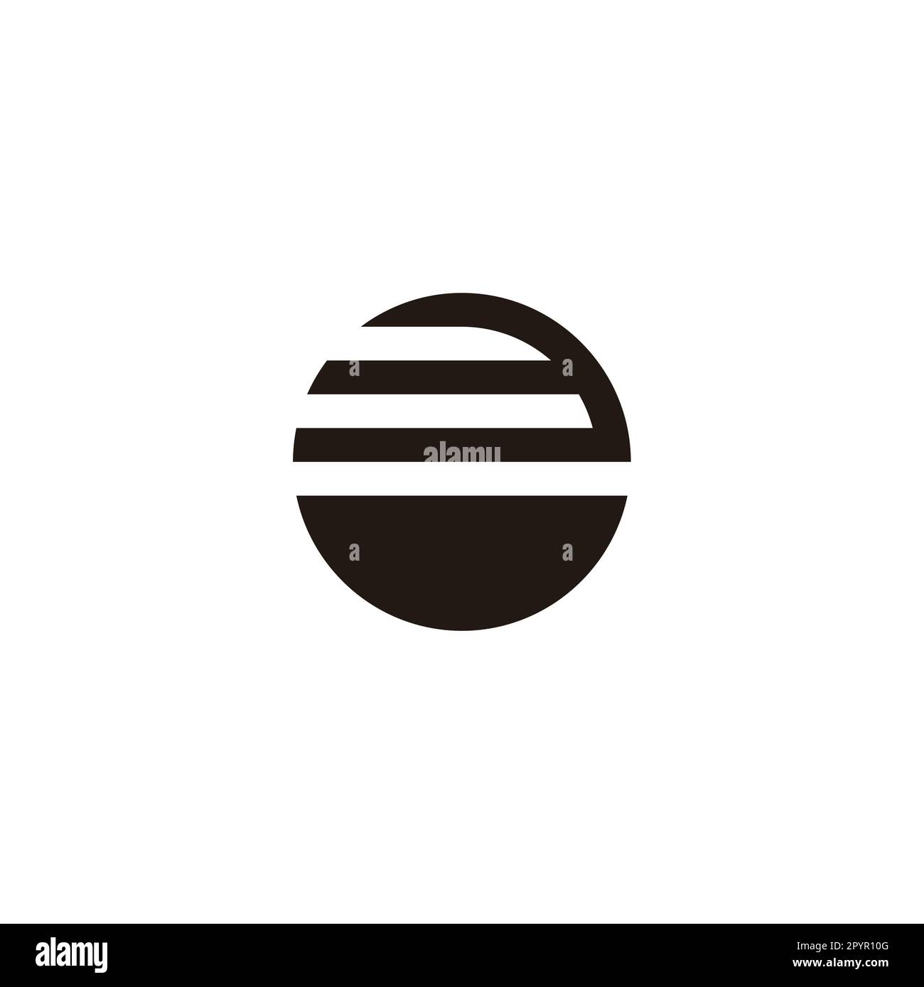 Number 3 bowl, circle geometric symbol simple logo vector Stock Vector ...