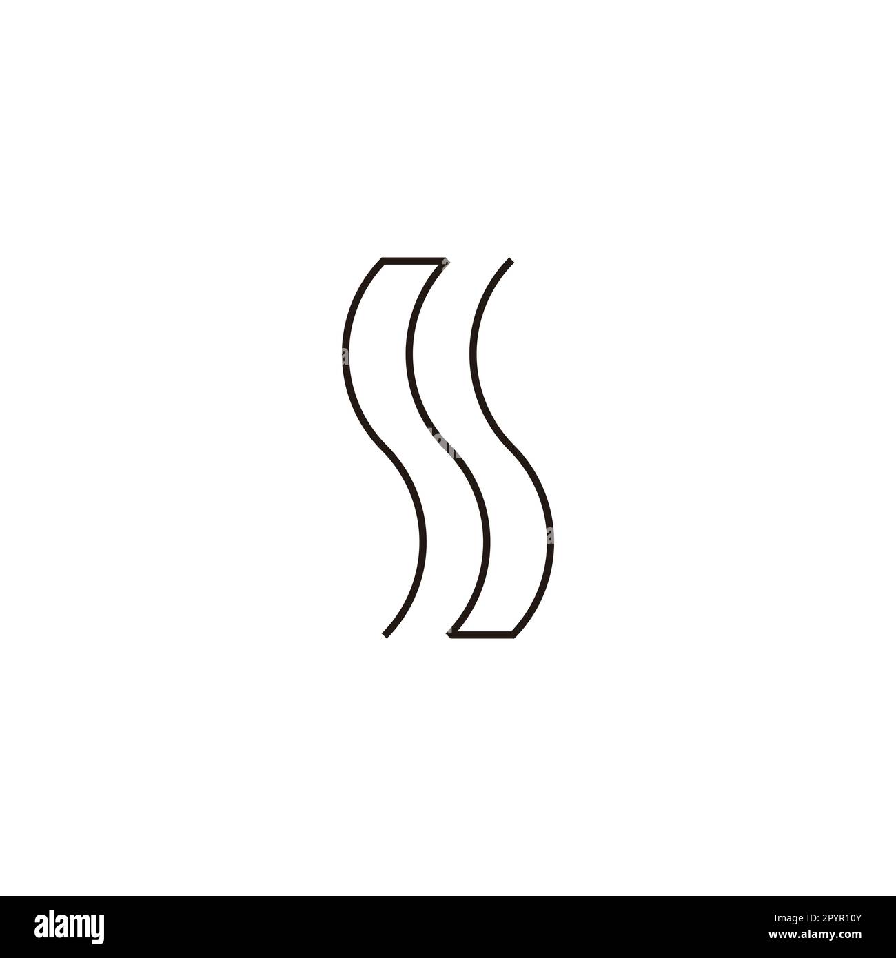 Letter N shaped S, line geometric symbol simple logo vector Stock ...