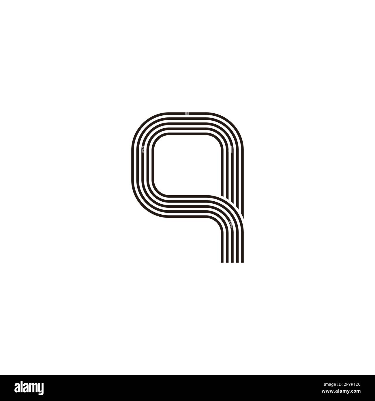 Letter q lines, curve geometric symbol simple logo vector Stock Vector ...