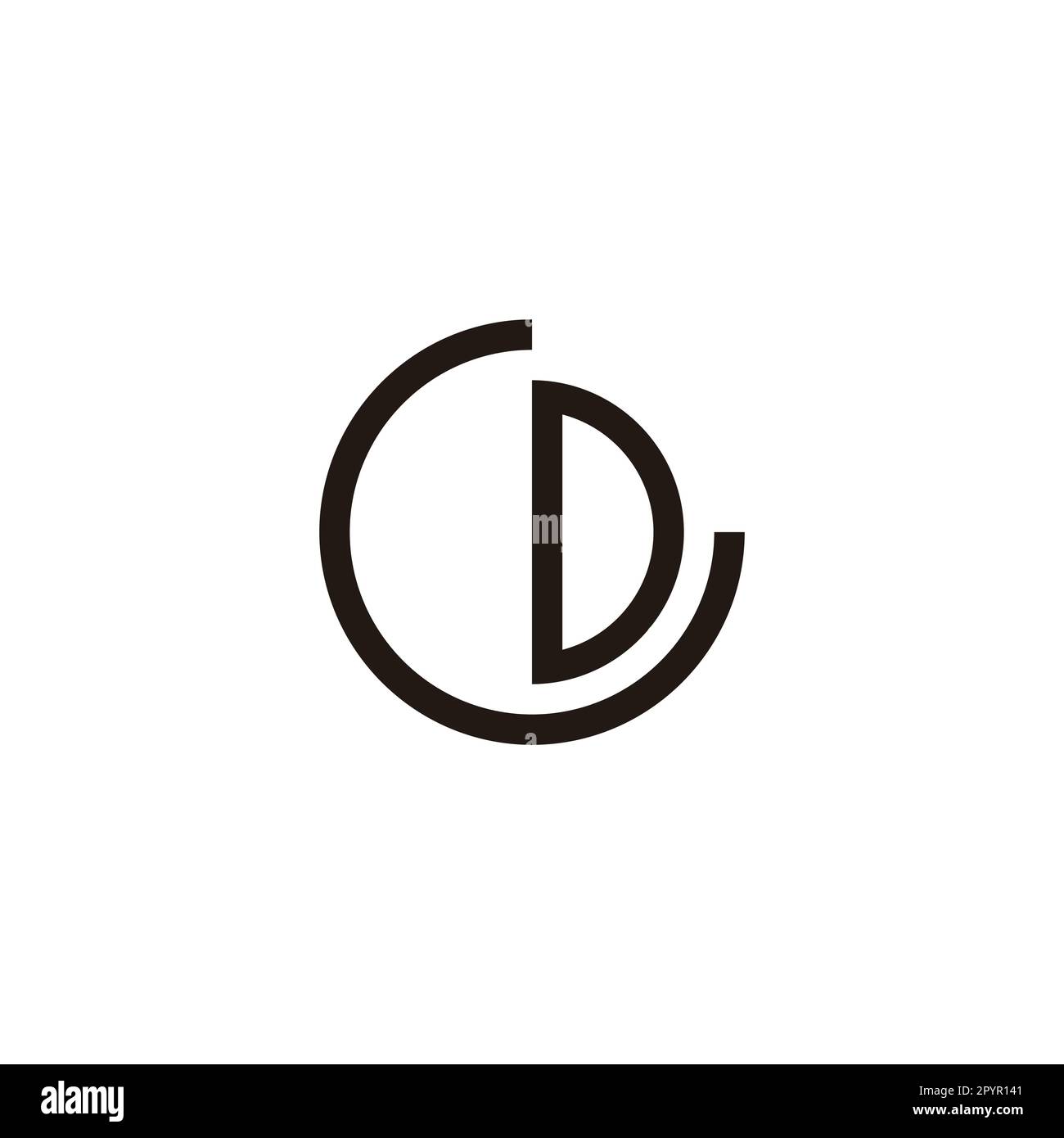 Letter GD line, circle geometric symbol simple logo vector Stock Vector ...