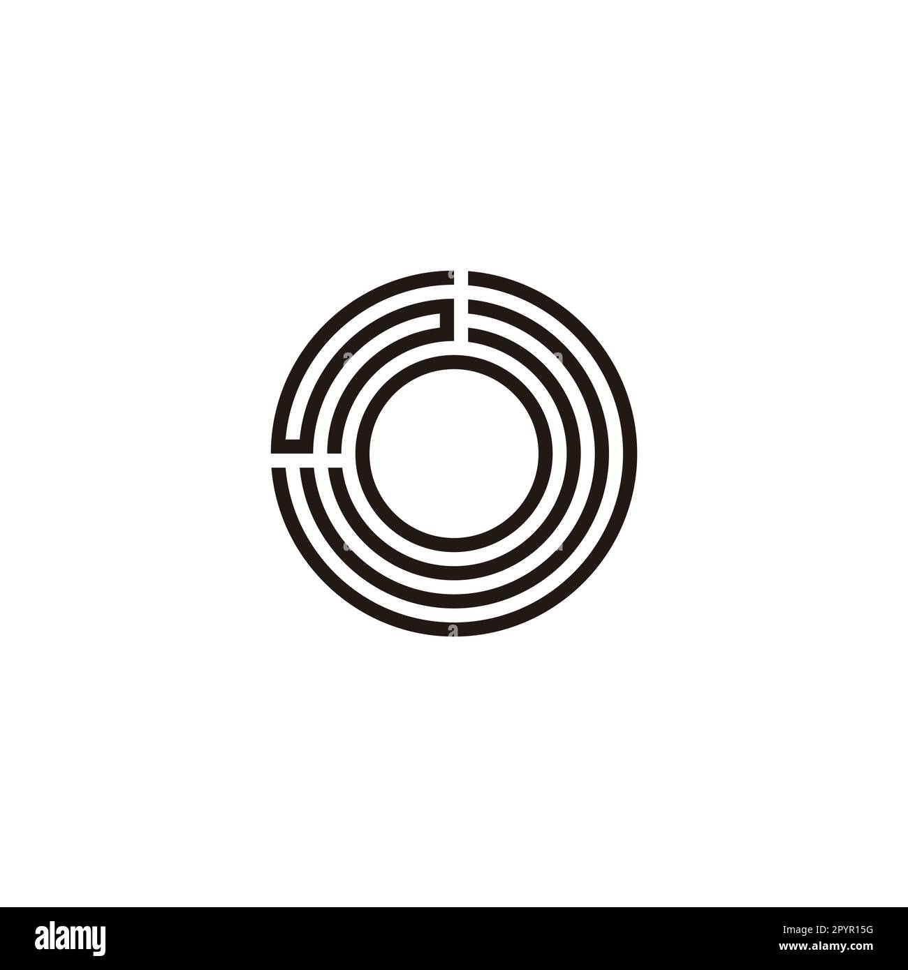 Letter SO OS S O circle, lines geometric symbol simple logo vector ...