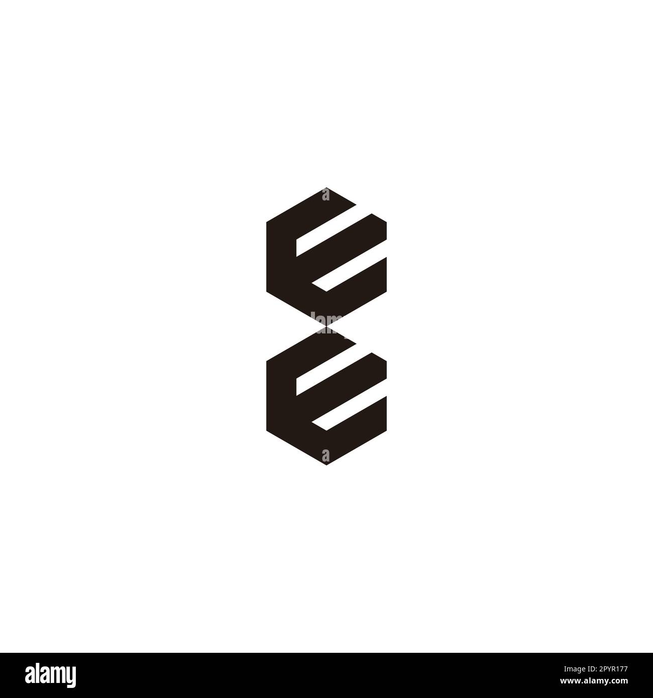 Letter EE, number 8 hexagon geometric symbol simple logo vector Stock ...