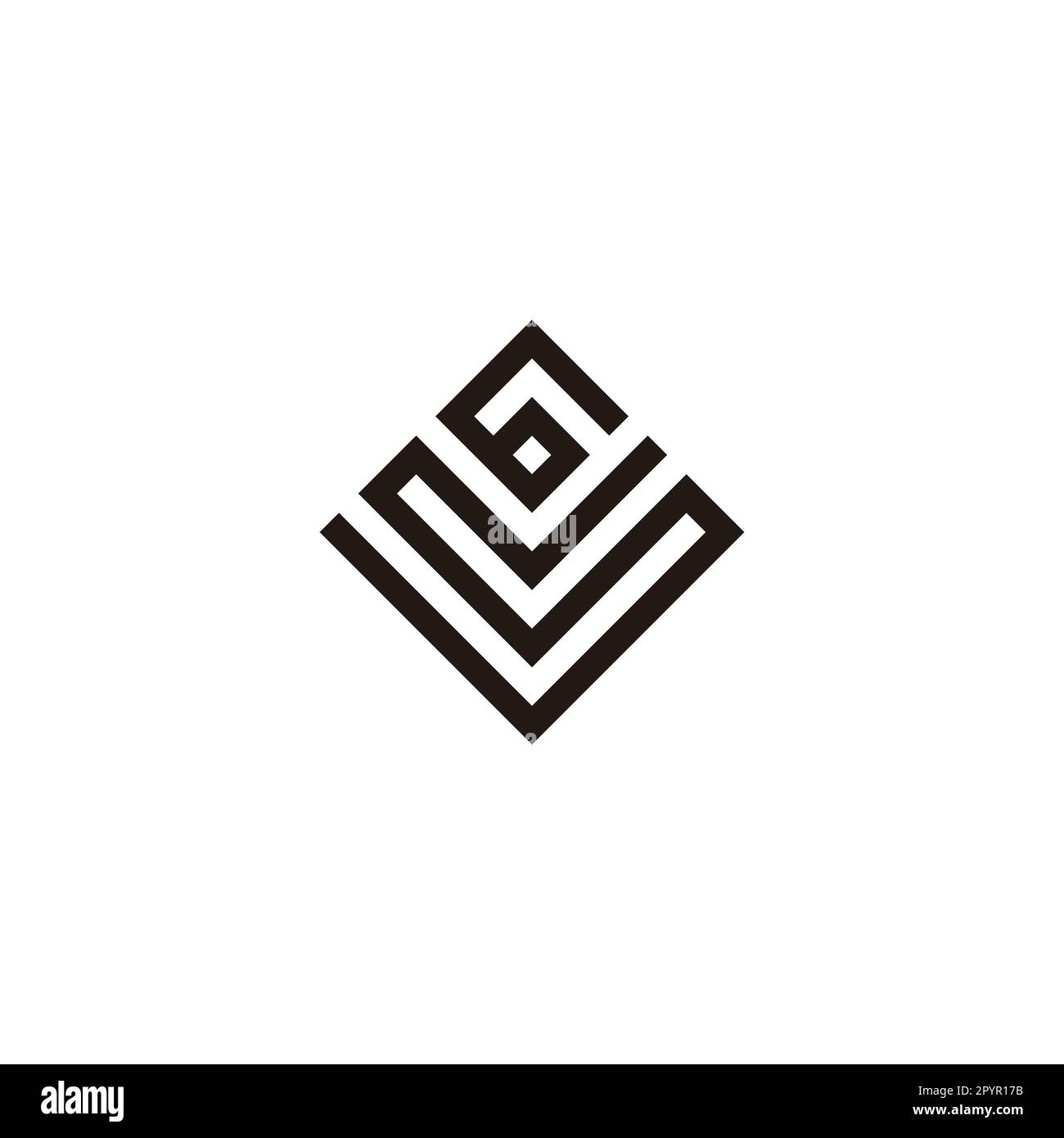 Letter S number 6 square, elegant geometric symbol simple logo vector ...