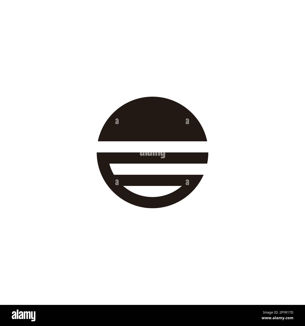 Number 6 sunset, circle geometric symbol simple logo vector Stock ...