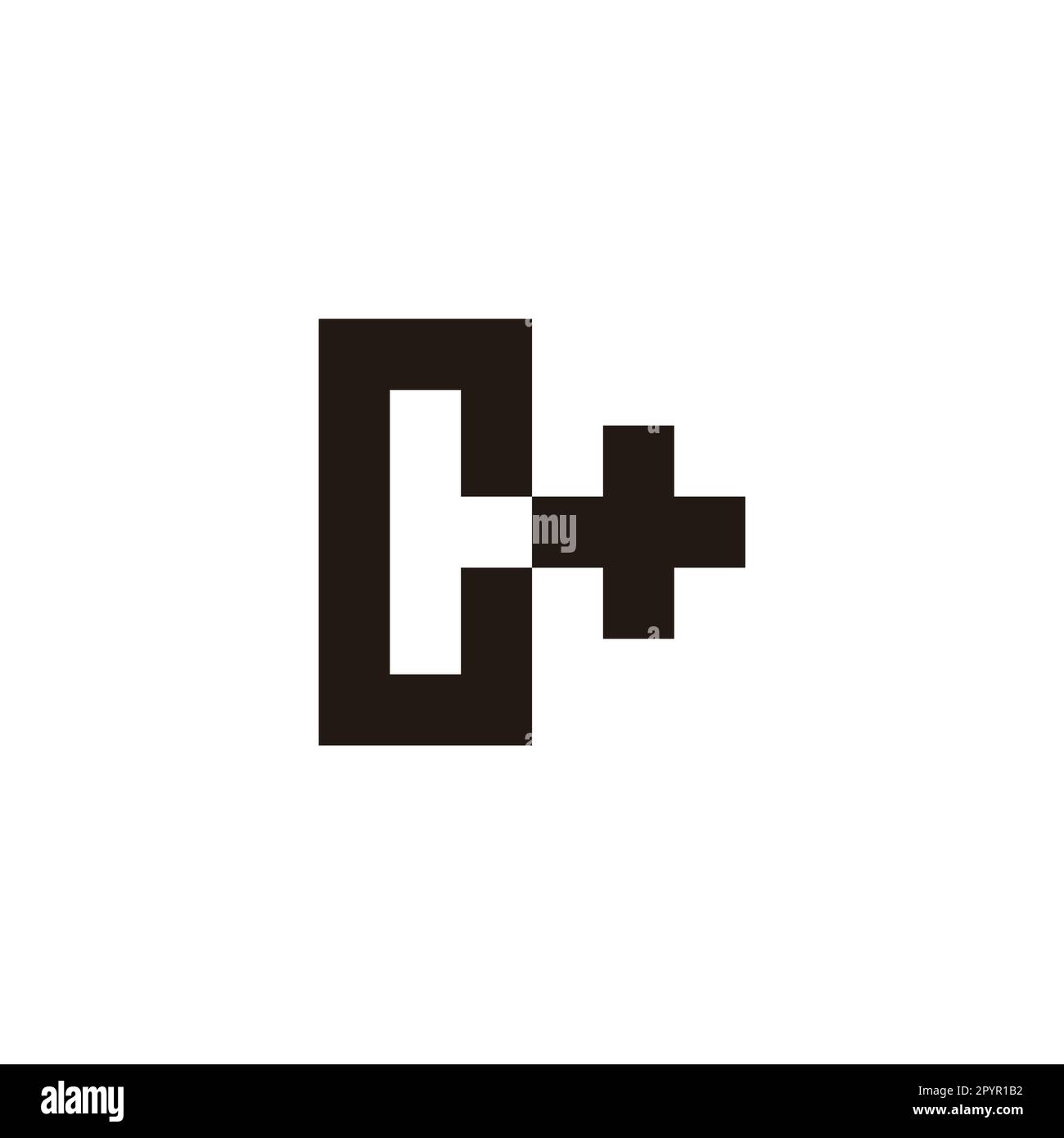 Letter C plus, square geometric symbol simple logo vector Stock Vector ...