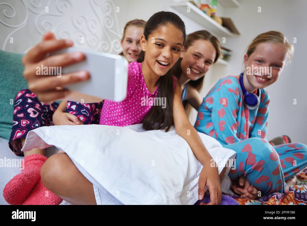 One...two...three...smile guys. a group of teenage friends taking a ...