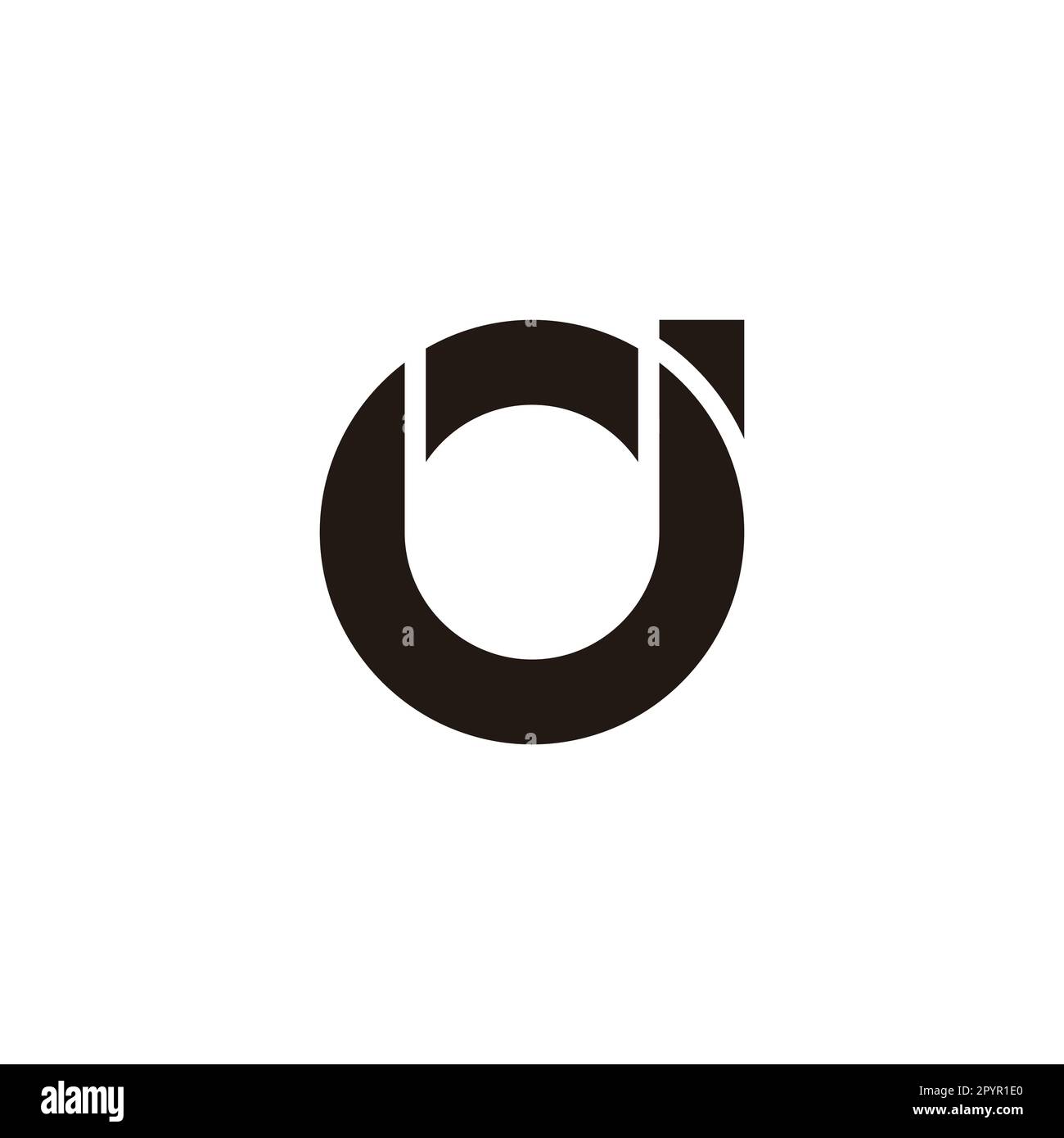 Letter Ud dU U d circle outline geometric symbol simple logo vector ...
