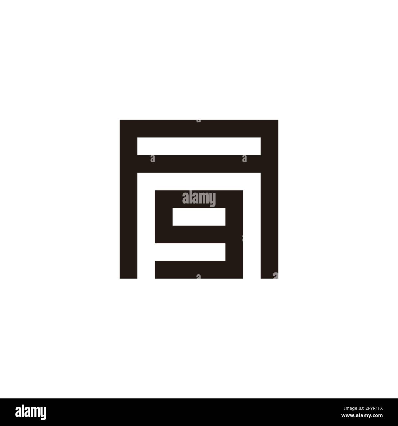 Letter Ag gA A g square geometric symbol simple logo vector Stock ...