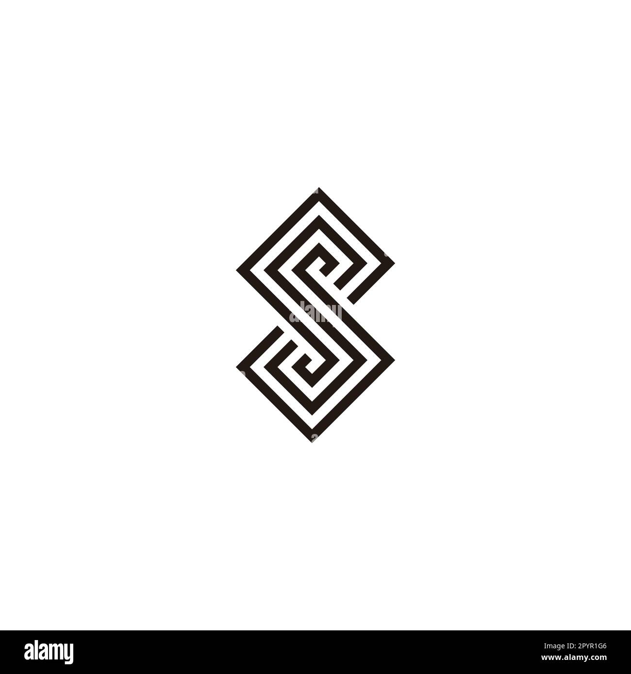 Letter S square, lines geometric symbol simple logo vector Stock Vector ...