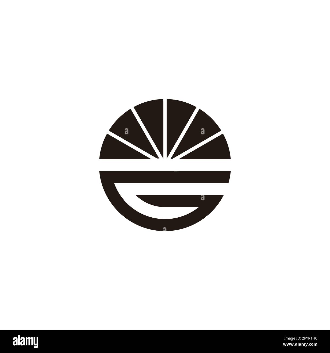 Letter G sun, circle geometric symbol simple logo vector Stock Vector ...