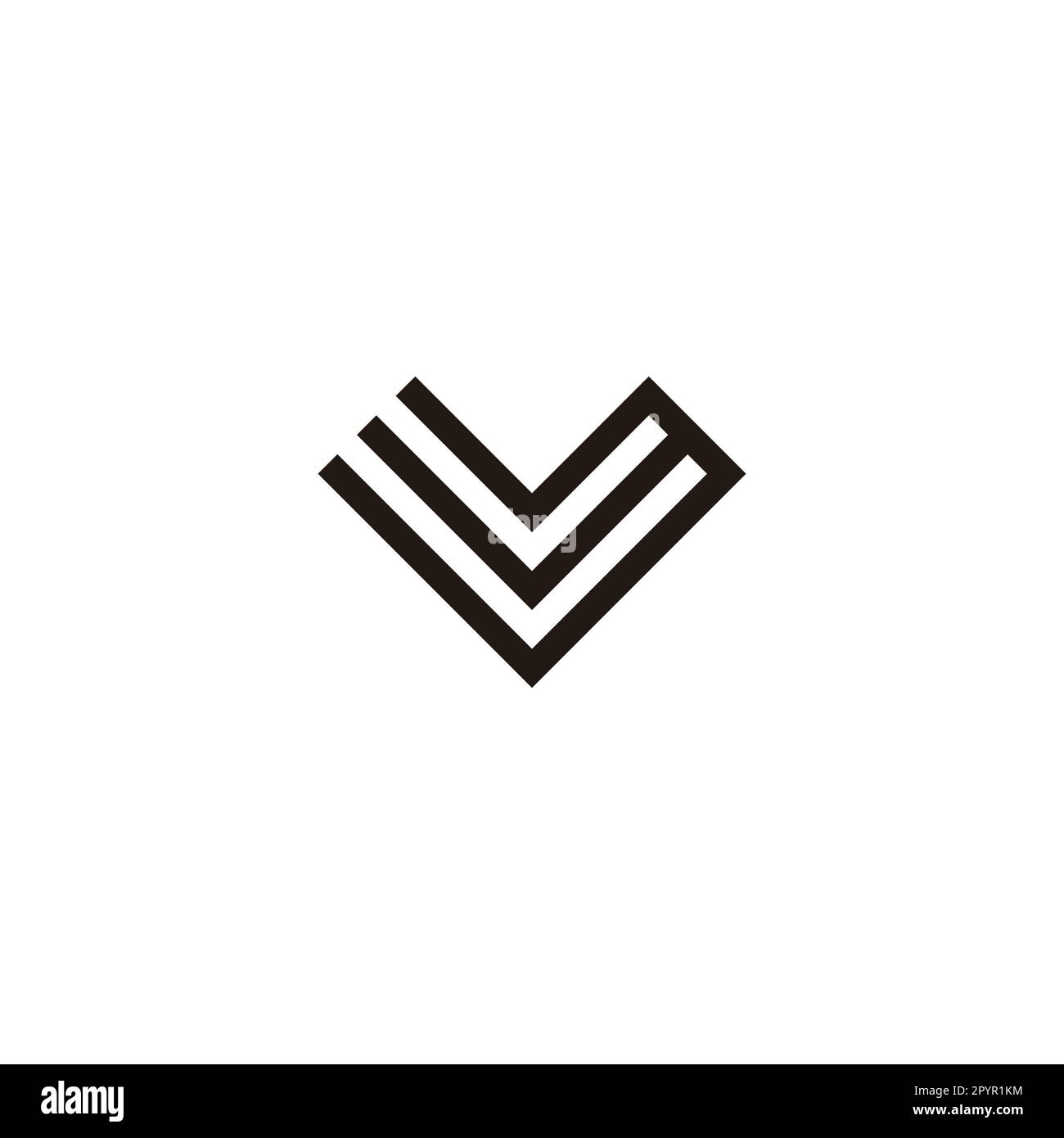 Number 3 shaped letter V square geometric symbol simple logo vector ...