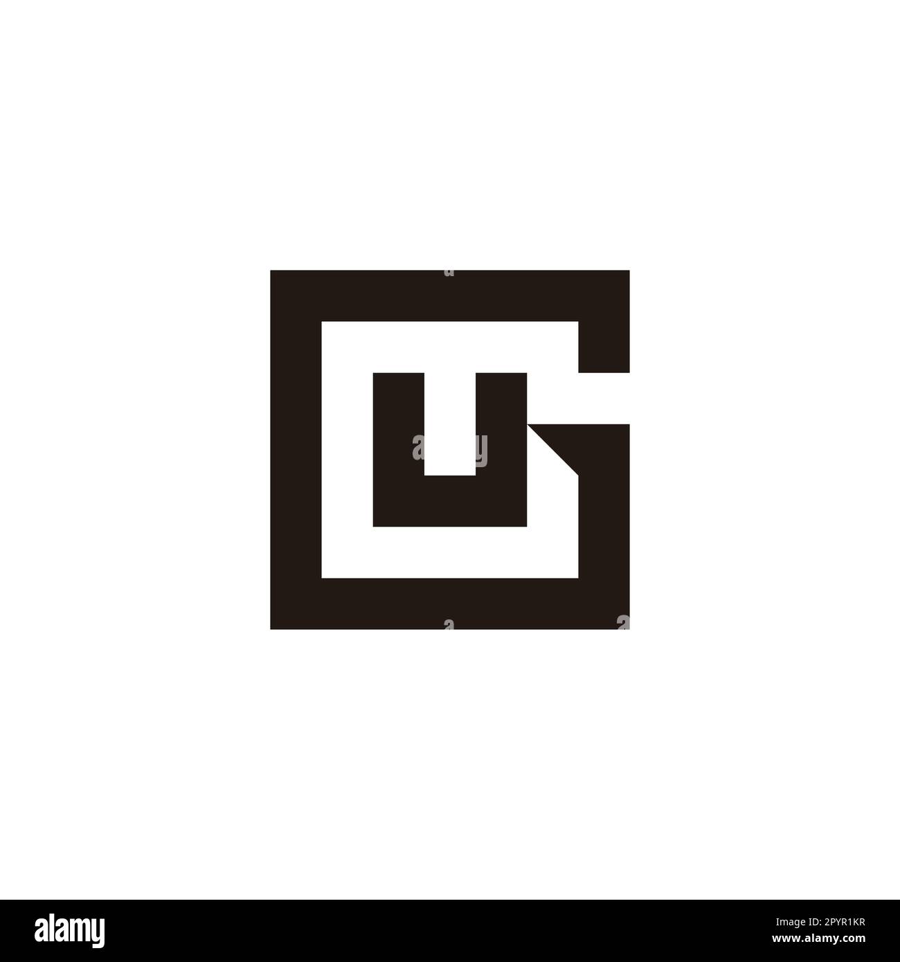 Letter UG GU U G square geometric symbol simple logo vector Stock ...