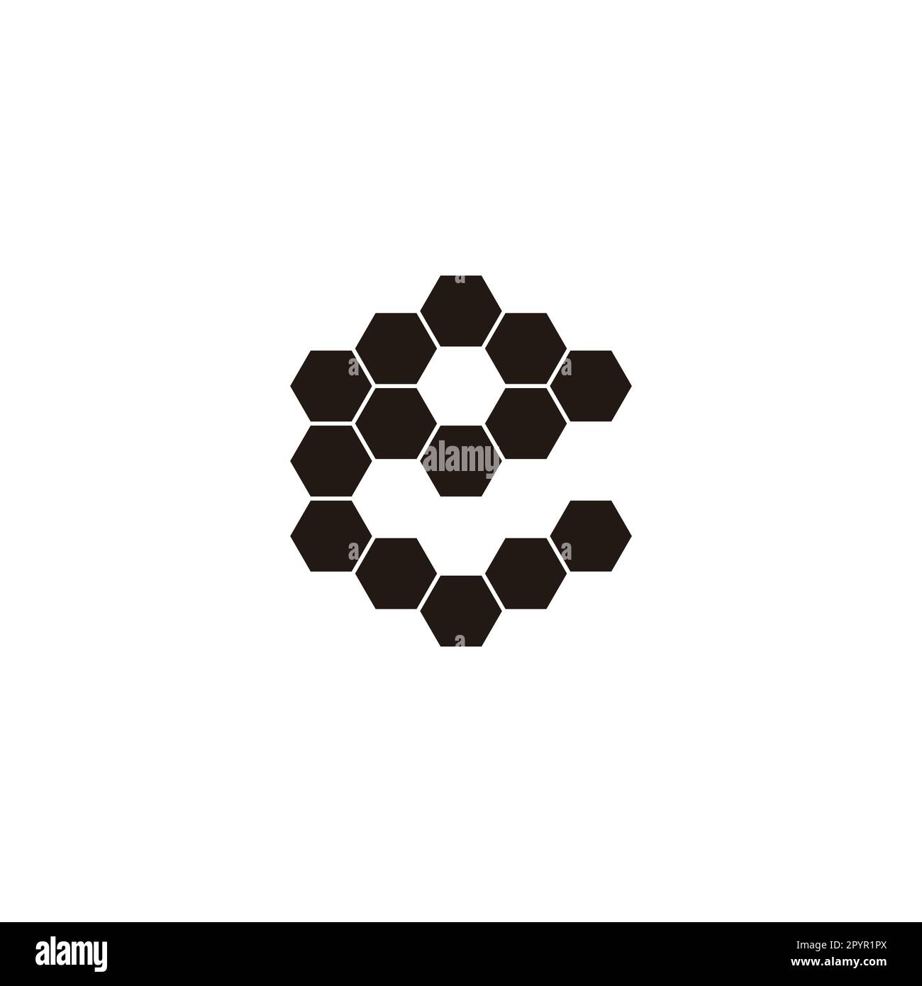 Letter e hexagon, hexagon outline geometric symbol simple logo vector ...