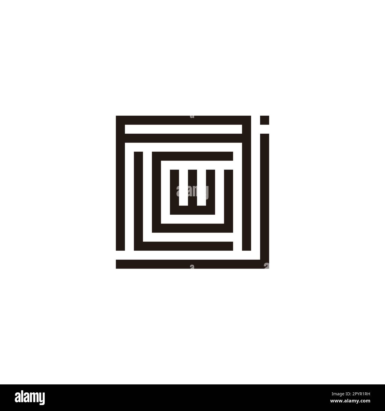 Letter j, A, L, G and w, square geometric symbol simple logo vector ...