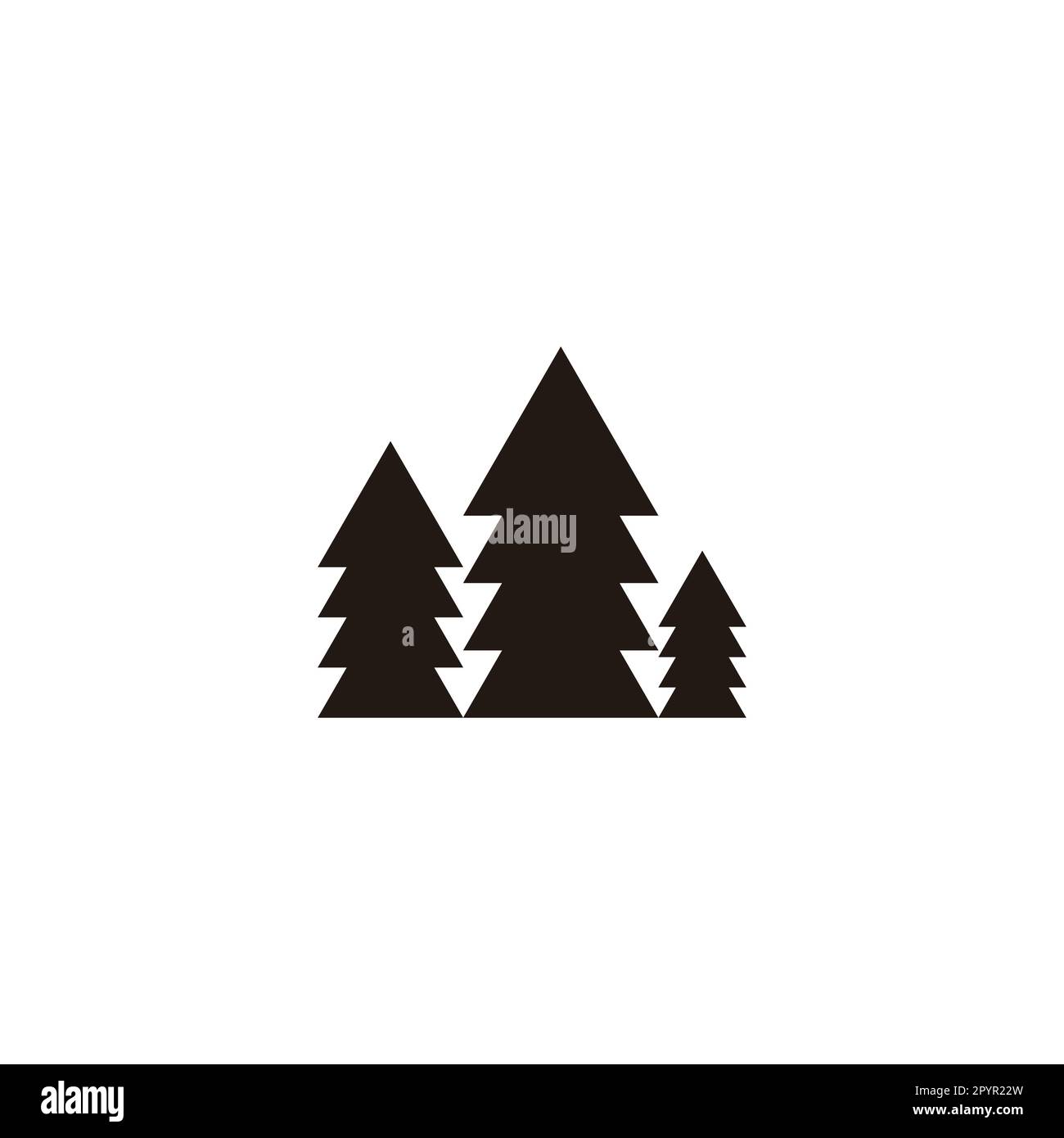 Forest pines tree, three geometric symbol simple logo vector Stock ...