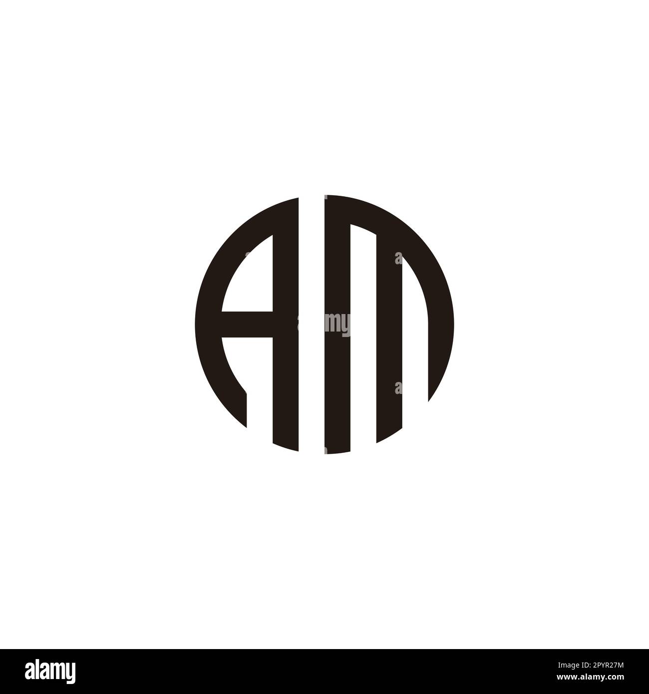 Letter Am circle geometric symbol simple logo vector Stock Vector Image ...