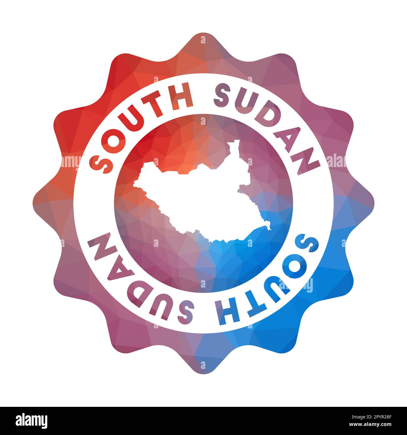 South Sudan low poly logo. Colorful gradient travel logo of the country ...