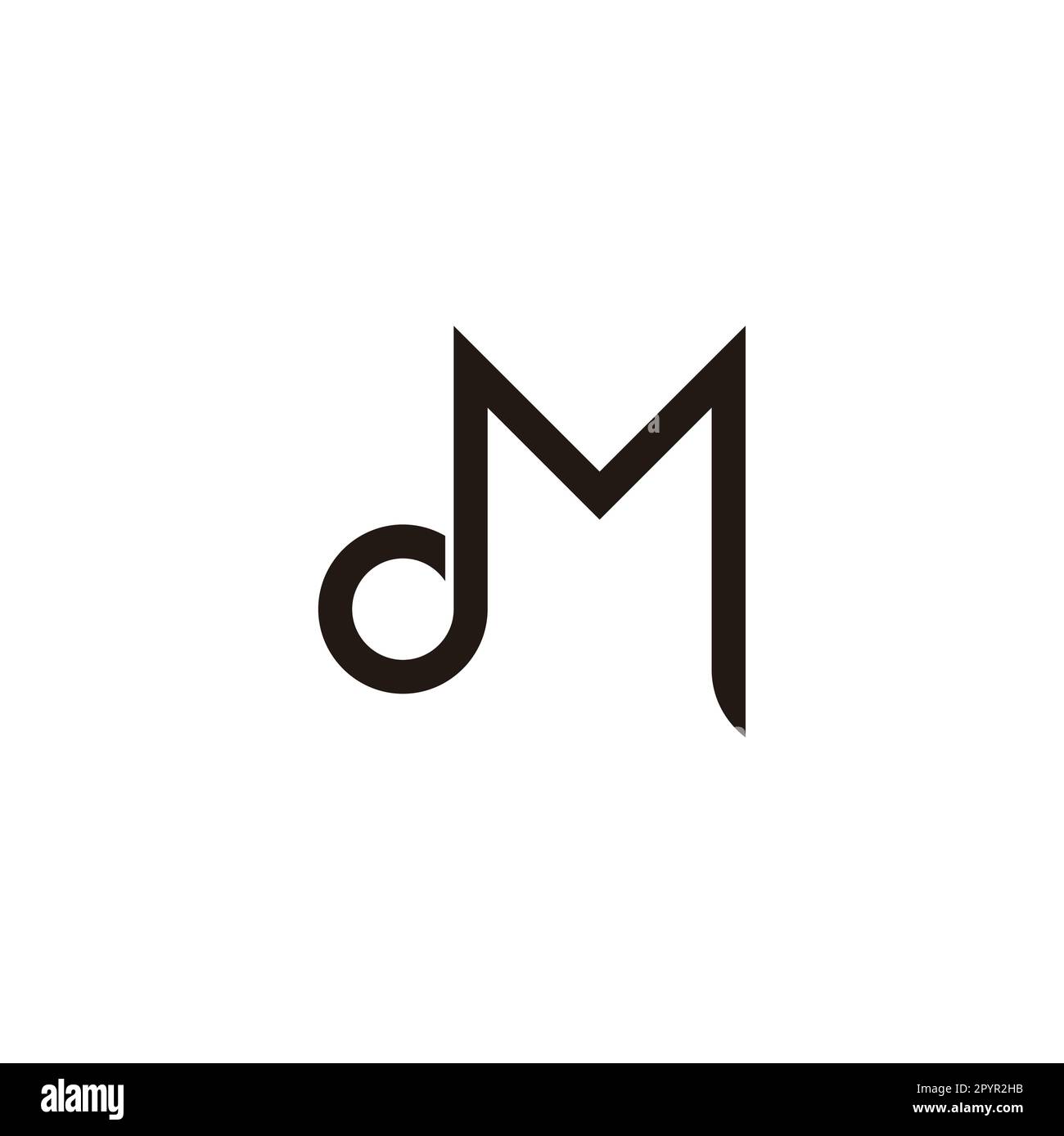 Letter dM outline geometric symbol simple logo vector Stock Vector ...