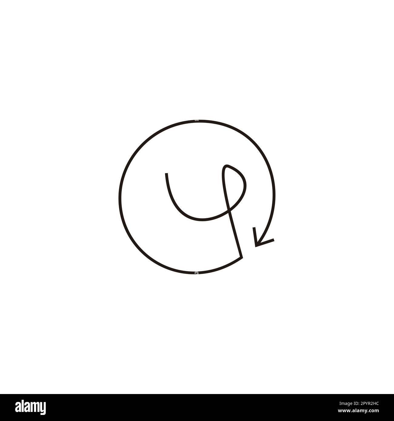 Letter y round, line arrow geometric symbol simple logo vector Stock ...