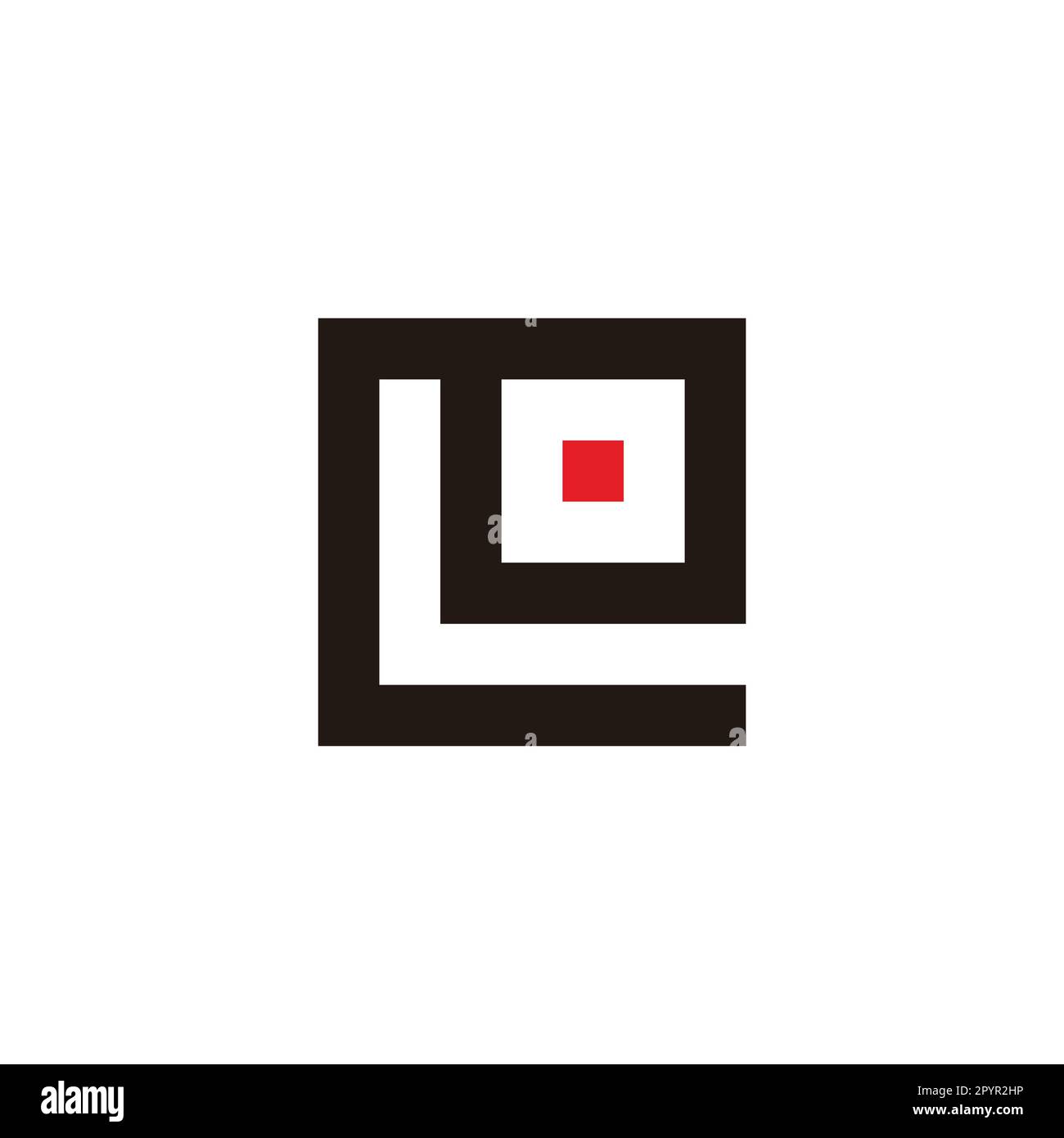 Letter e off, square dot geometric symbol simple logo vector Stock ...