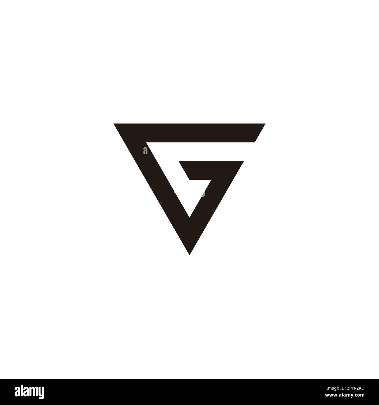 Letter G triangle, outline geometric symbol simple logo vector Stock ...