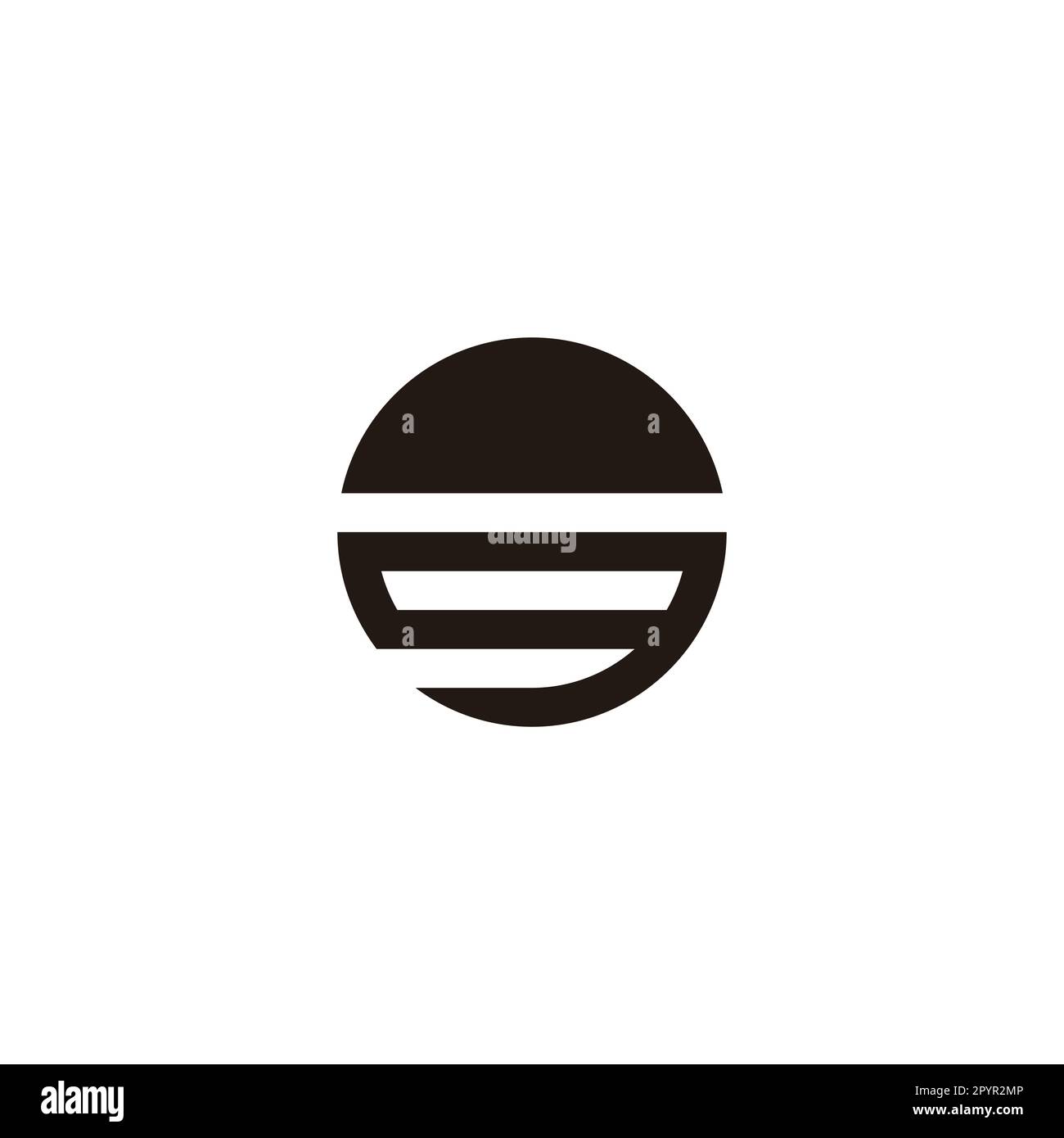 Letter g sunset, circle geometric symbol simple logo vector Stock ...