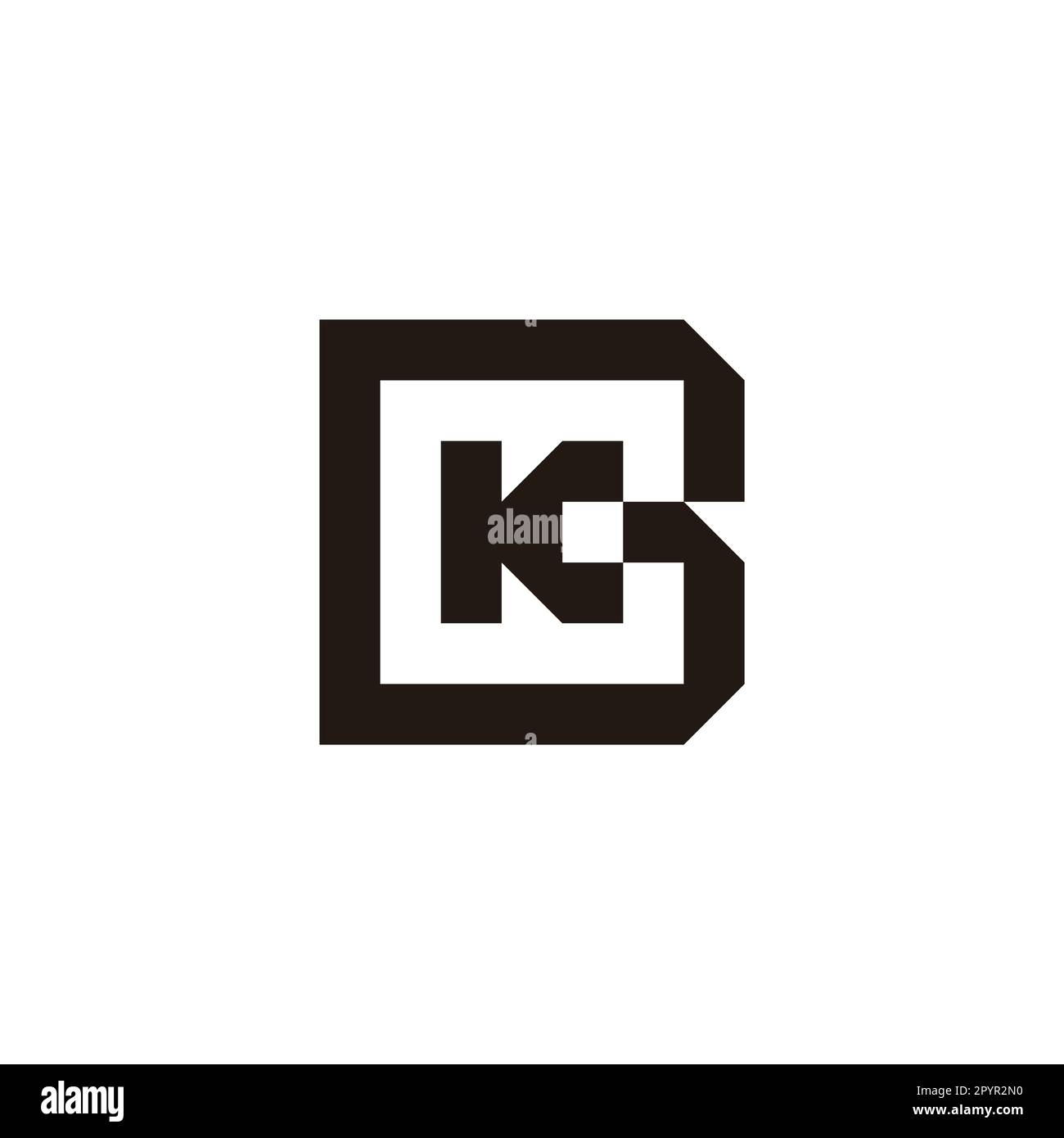 Letter K D square, outline geometric symbol simple logo vector Stock ...