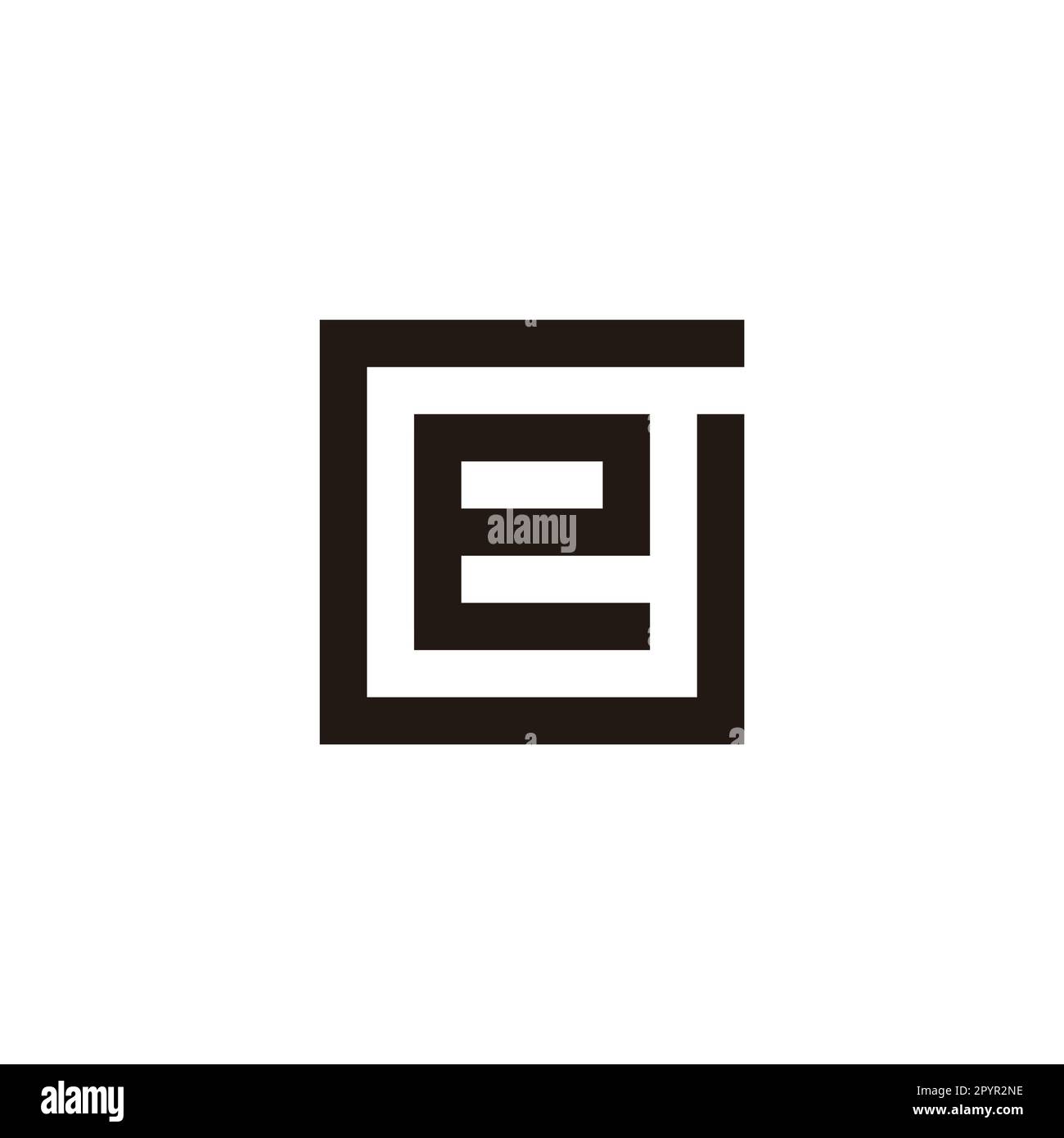 Letter e in G square geometric symbol simple logo vector Stock Vector ...