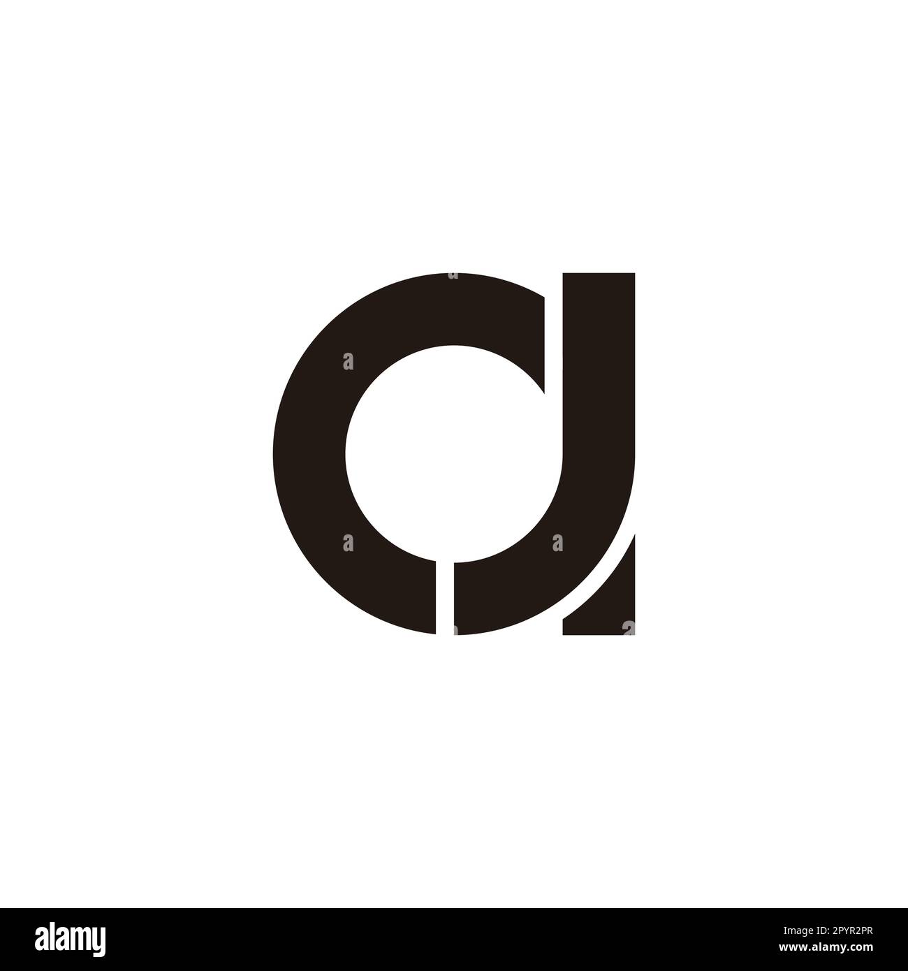 Letter J, d and a circle, outline geometric symbol simple logo vector Stock Vector Image & Art ...