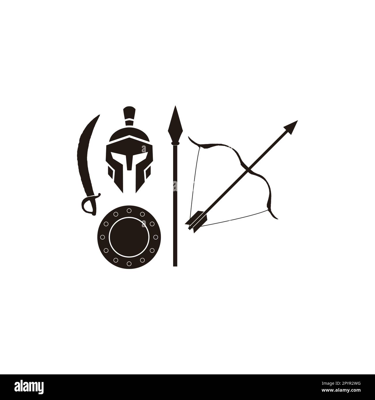 War equipment, weapons geometric symbol simple logo vector Stock Vector ...