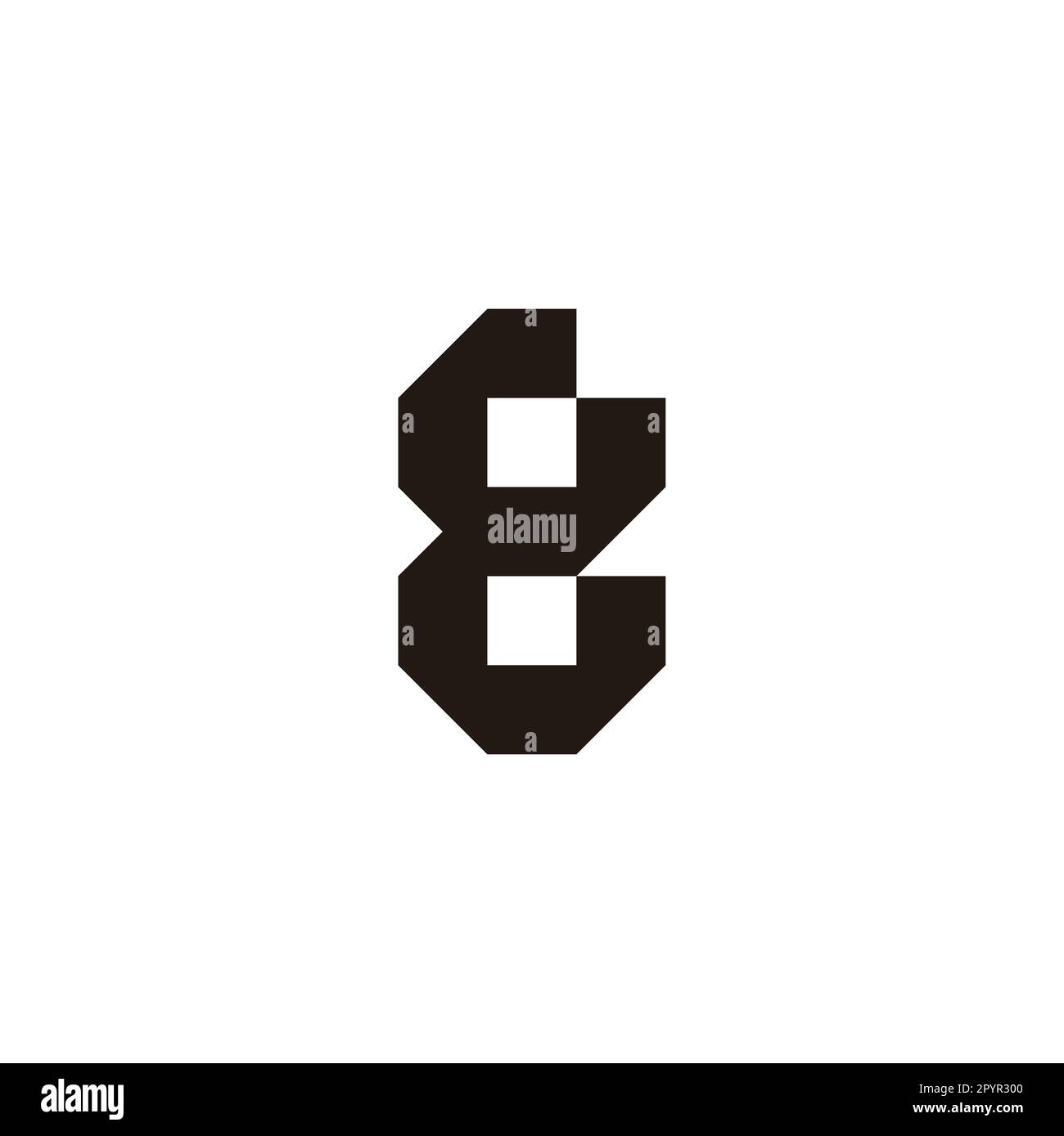 Letter E shaped number 8 geometric symbol simple logo vector Stock ...