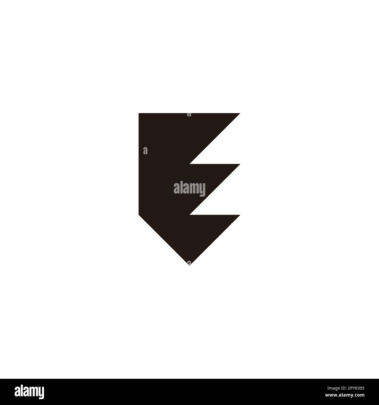 Letter E shield, electric geometric symbol simple logo vector Stock ...