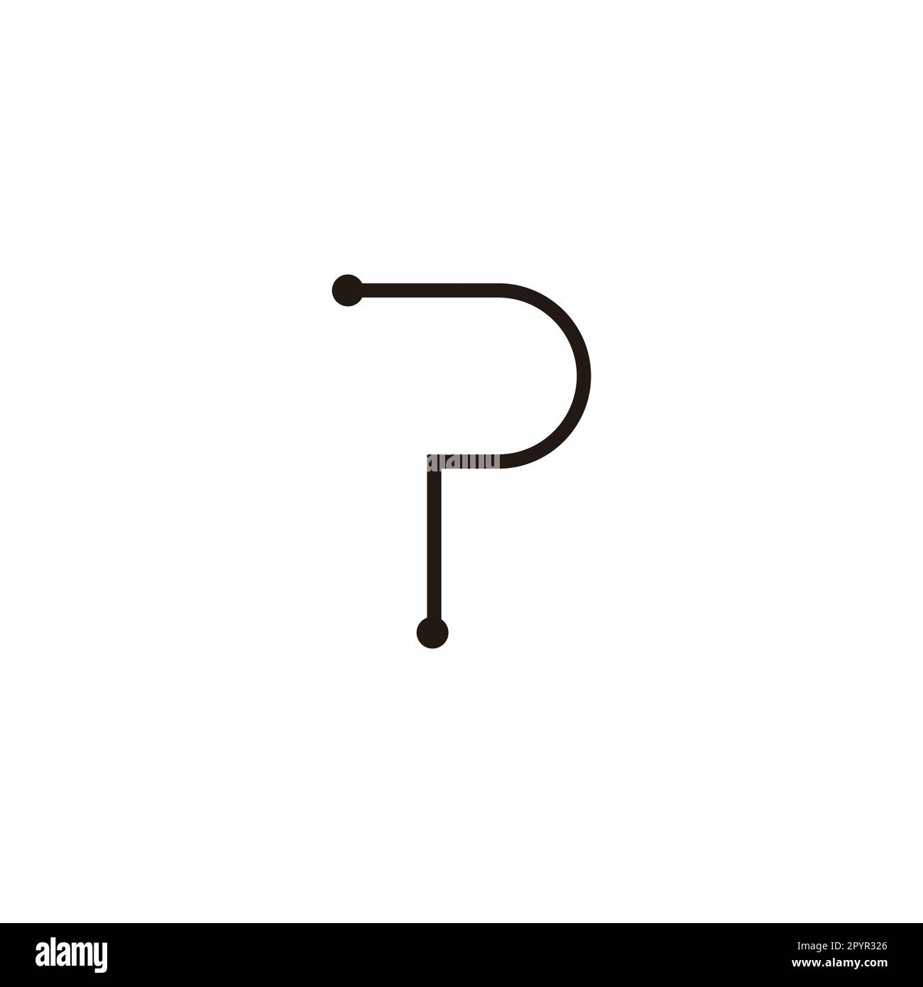 Letter P line, dot geometric symbol simple logo vector Stock Vector ...